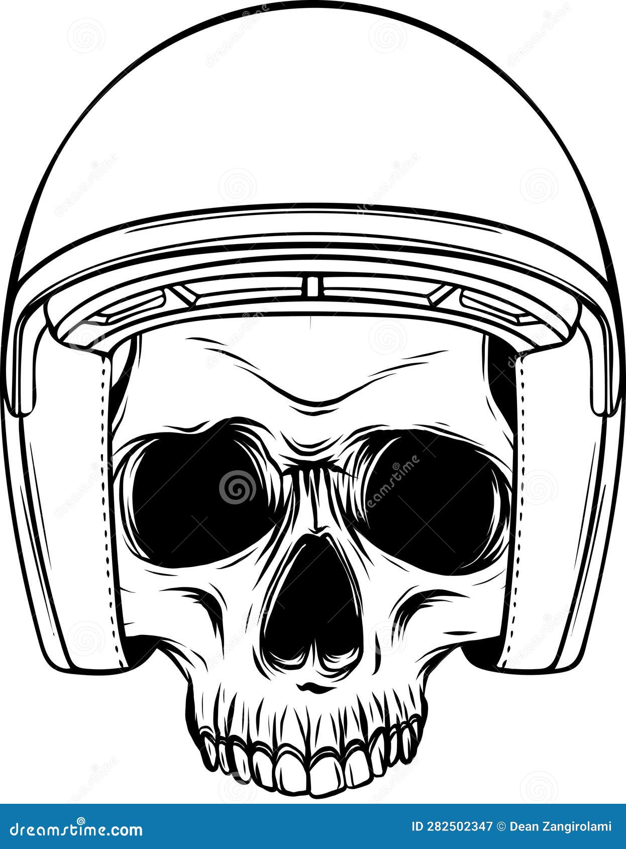 Vector Illustration of Outline Human Skull Design Stock Vector ...