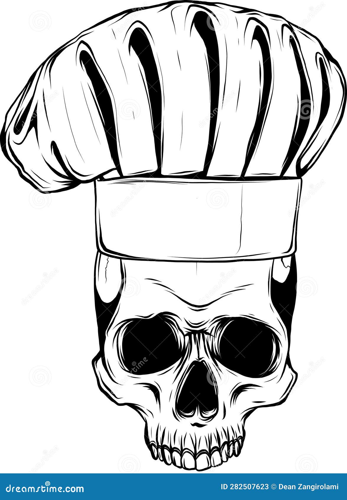 Vector Illustration of Outline Human Skull Design Stock Vector ...