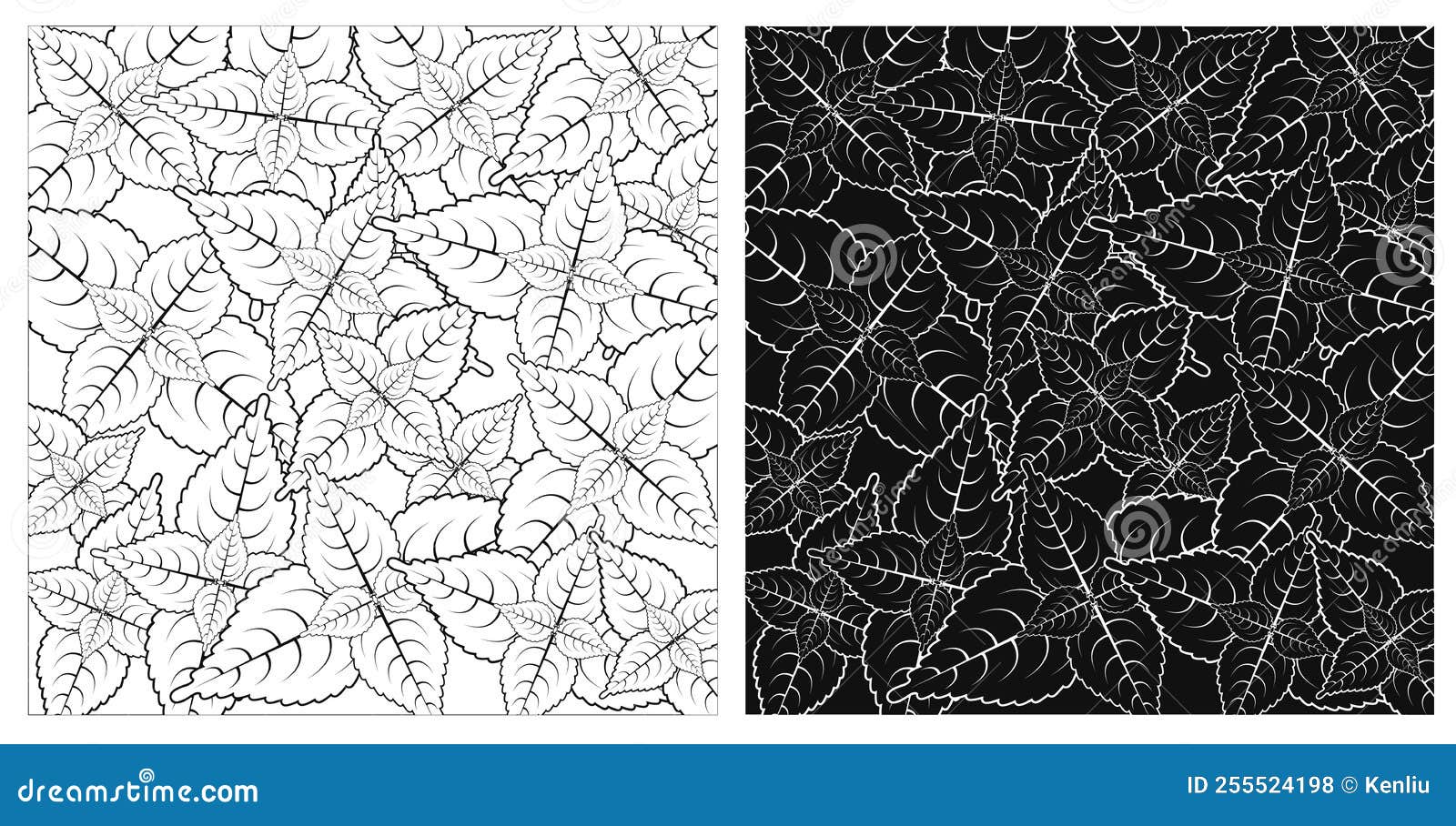 Vector Illustration Outline of Leaves Background Stock Vector ...