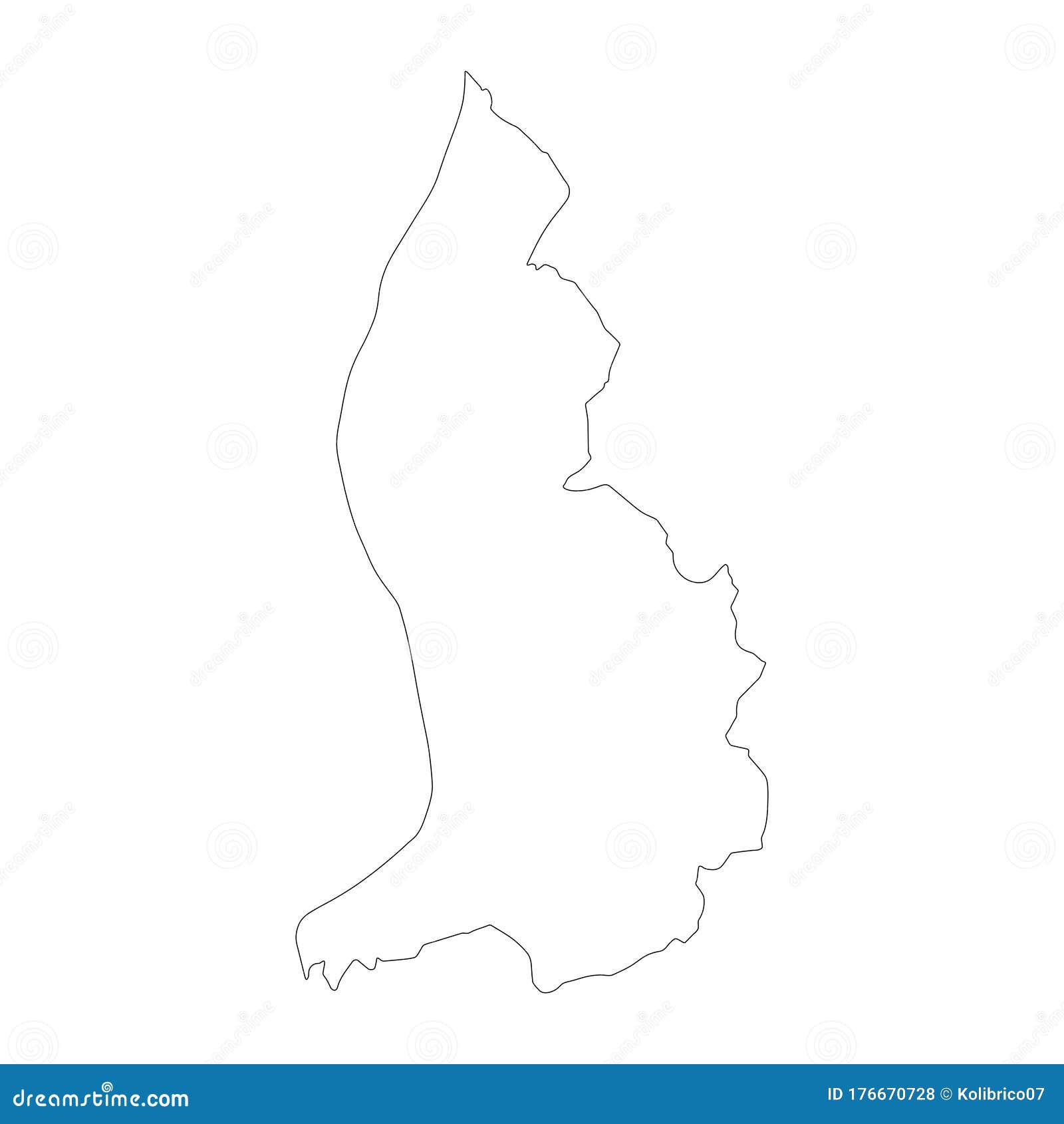 Vector Illustration of Outline Liechtenstein Map. Vector Map. Stock ...