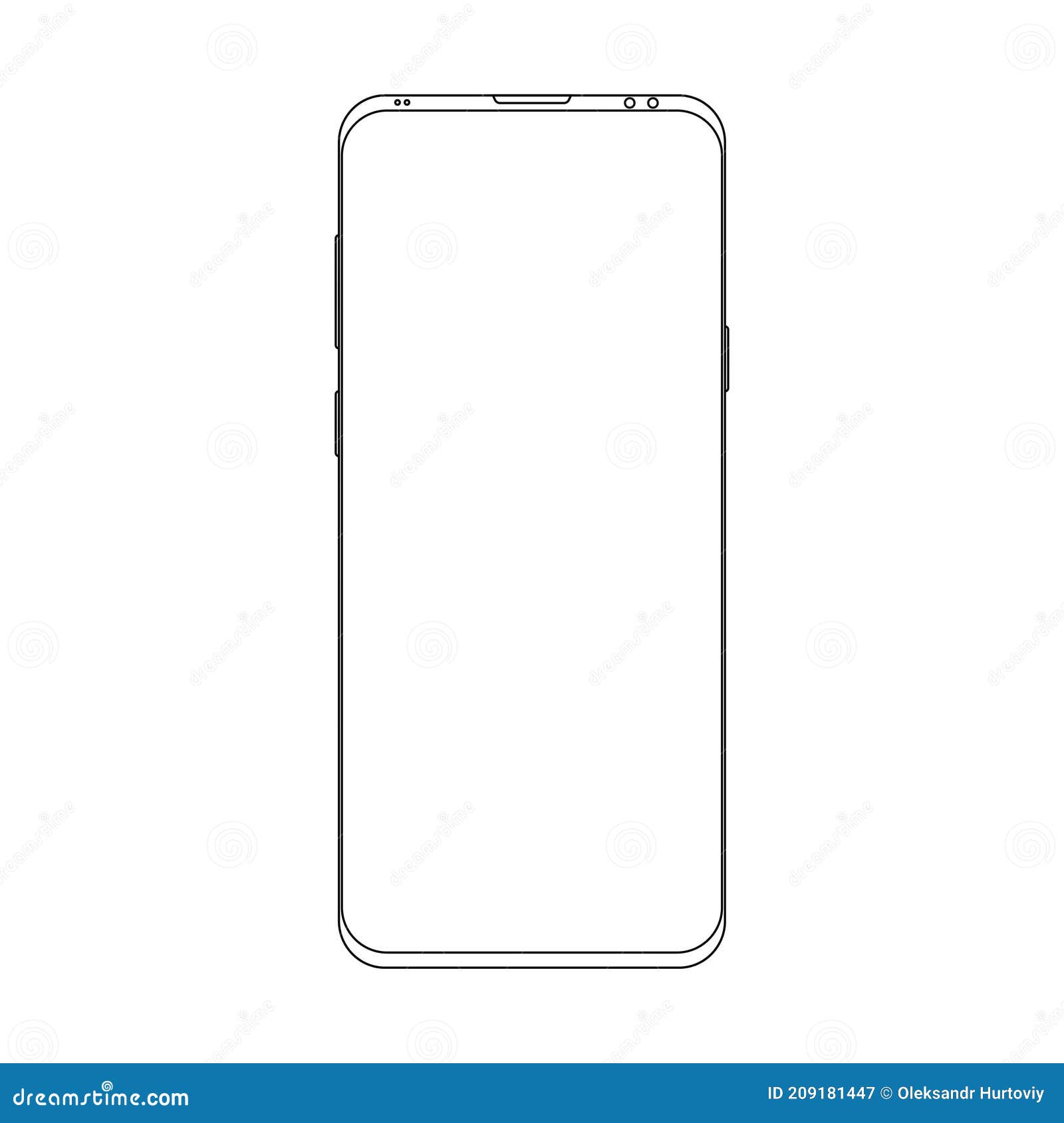 Outline Modern Smartphone Icon. Wireframe Contour of Mobile Phone ...