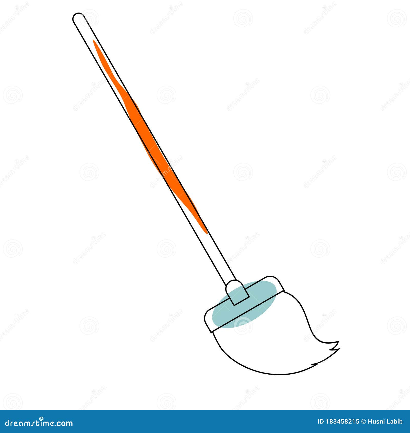 Vector Illustration of Outline Mop Tool Stock Vector - Illustration of ...