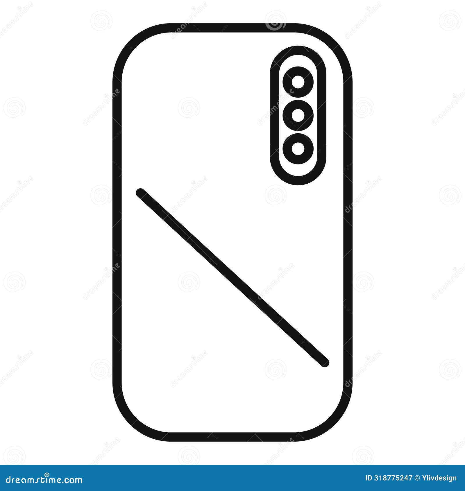 Vector Illustration of an Outlined Smartphone Camera Icon, Modern and ...