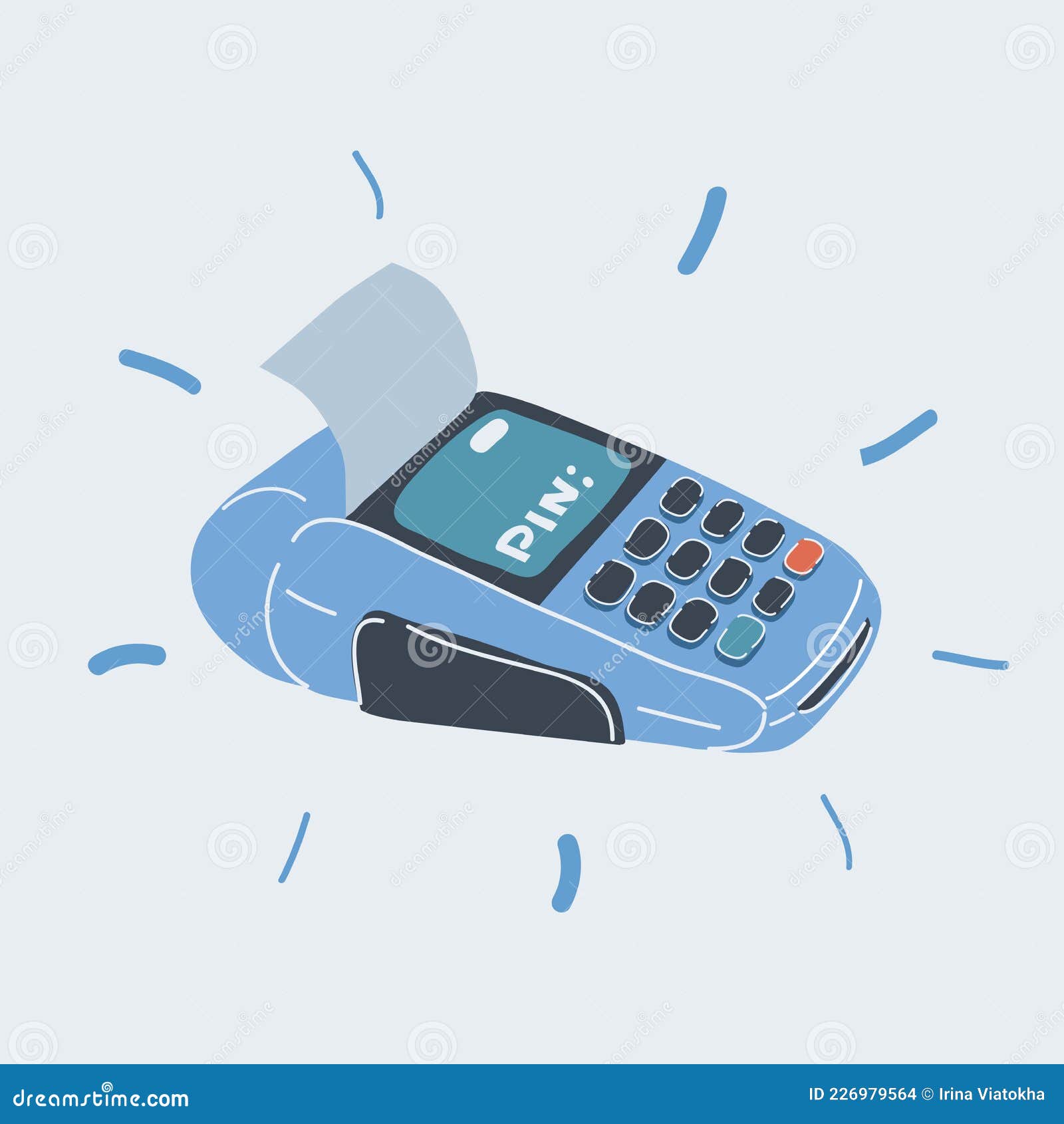 Vector Illustration of Vector Outlines of POS Terminal Stock Vector ...