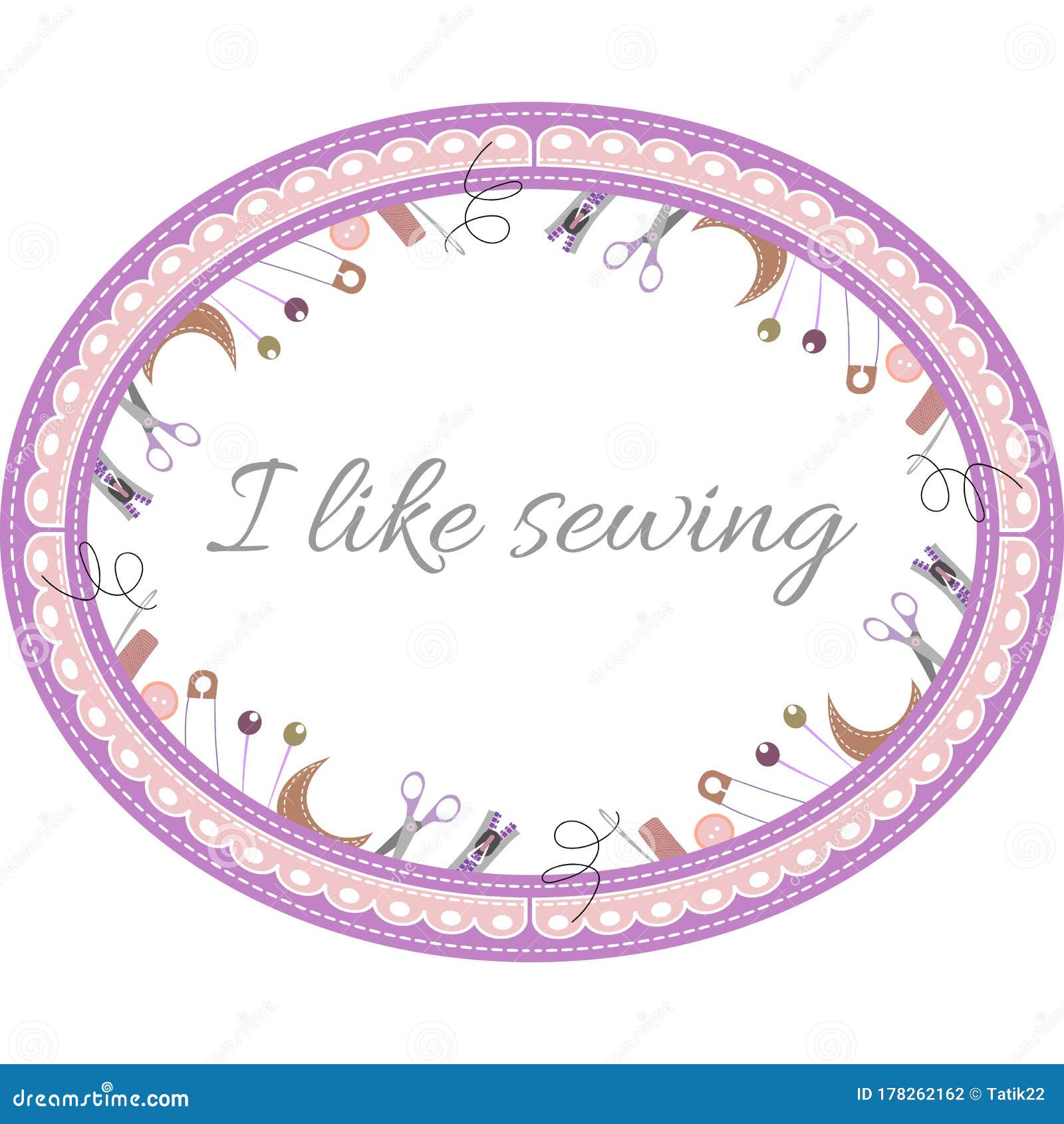 Vector Illustration a Oval Frame from Objects and Materials for Courses ...