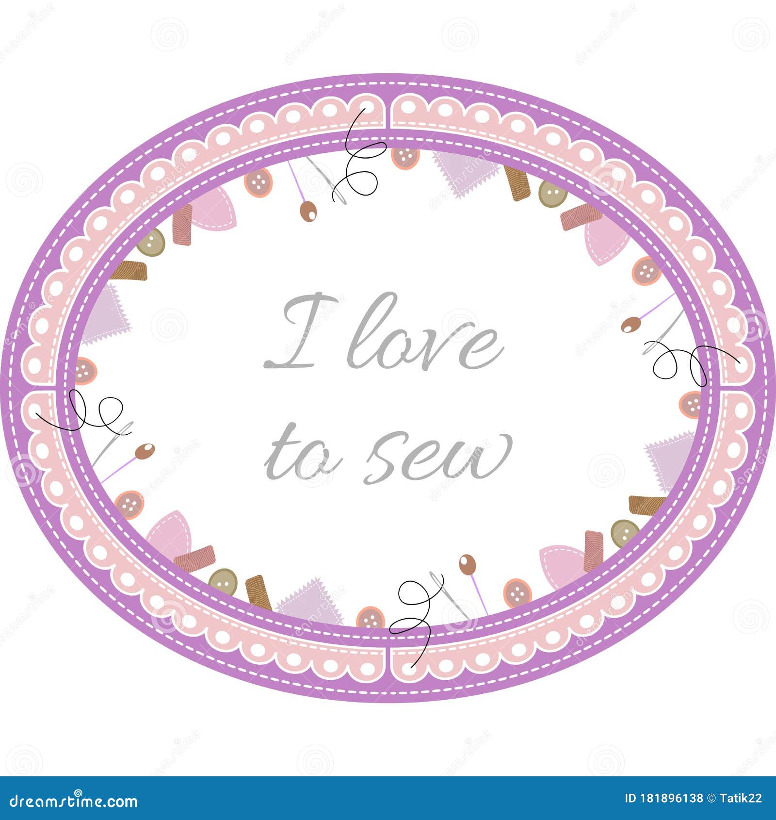 Vector Illustration a Oval Frame from Objects and Materials for Courses ...