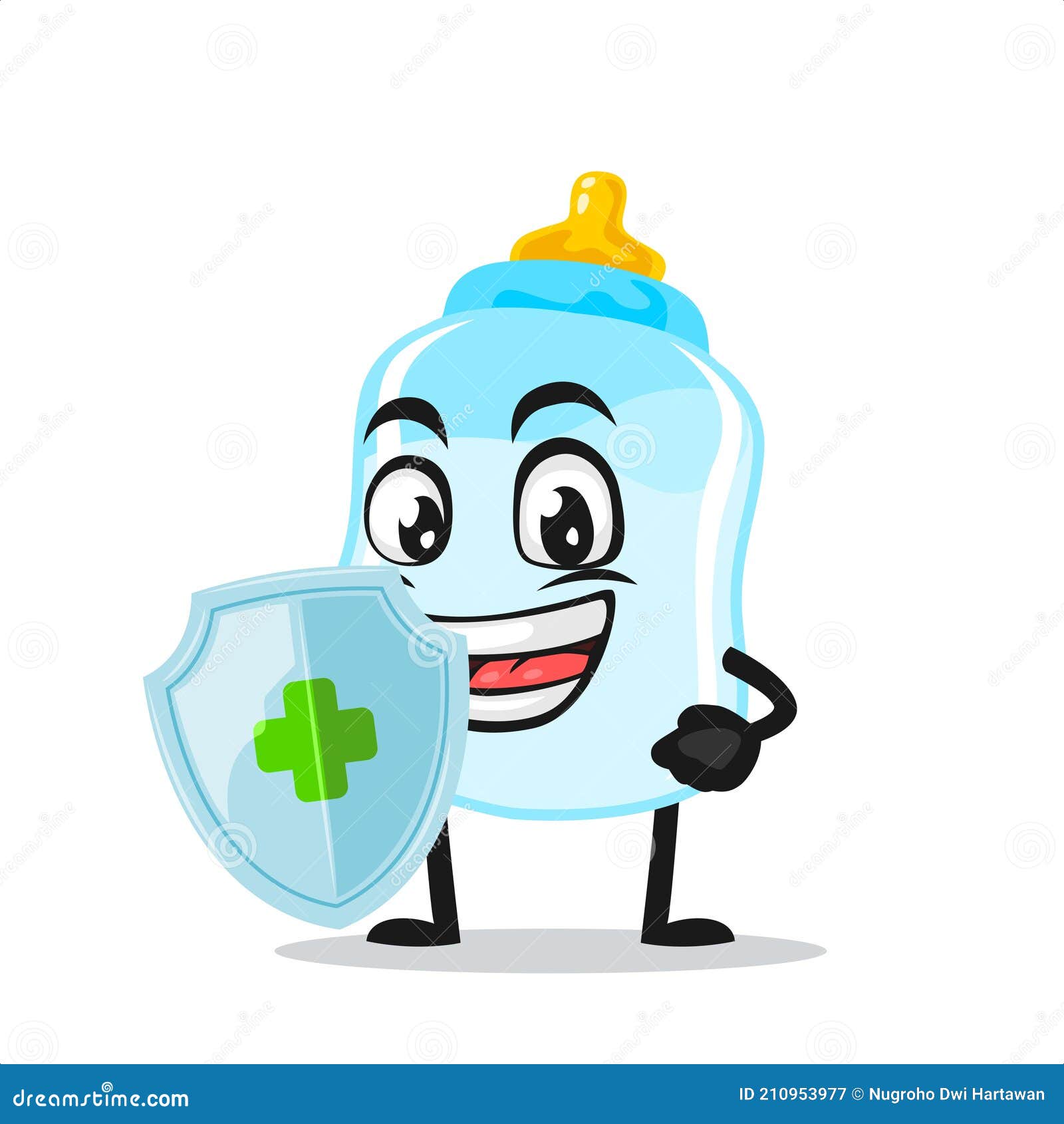 Vector Illustration of Pacifier Mascot or Character Stock Vector ...