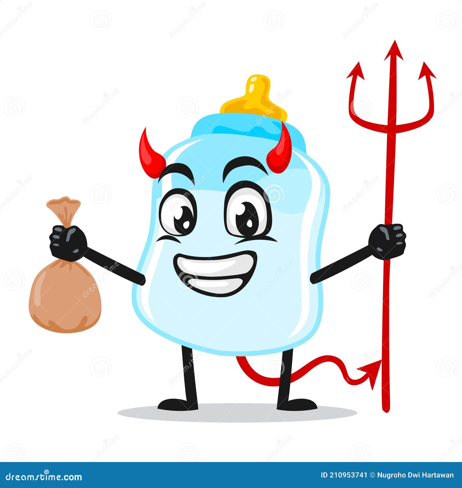 Vector Illustration of Pacifier Mascot or Character Stock Vector ...