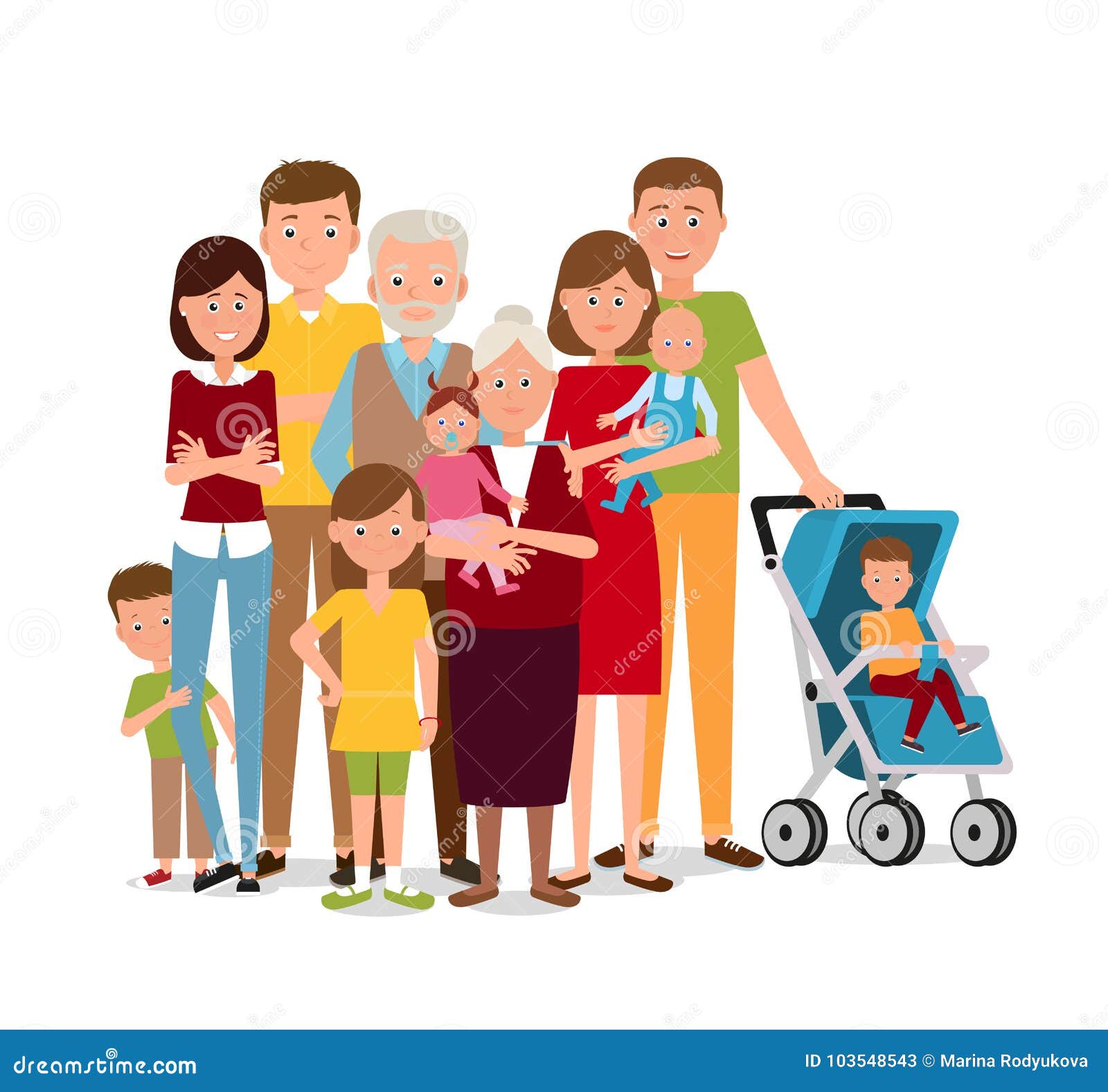 Big family stock illustration. Illustration of people - 103548543