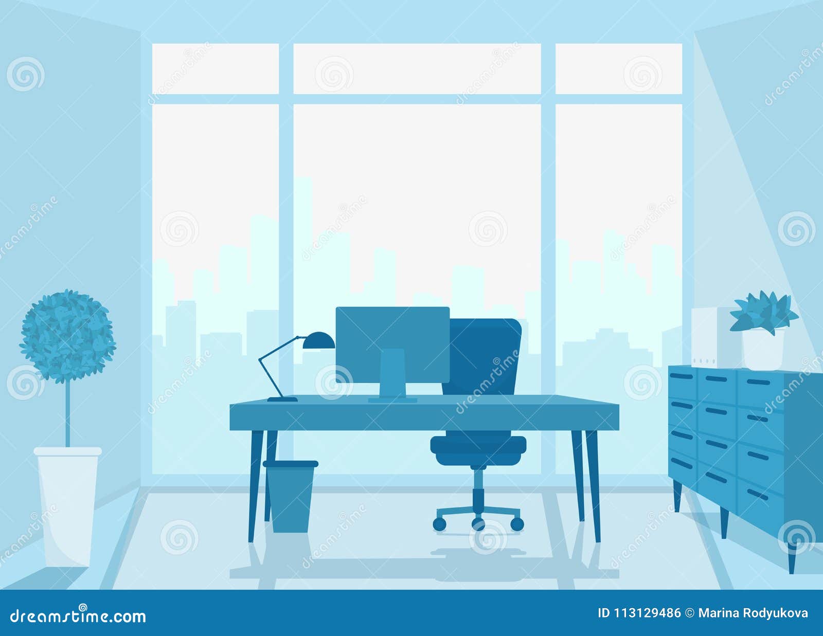 Office Interior. Vector Illustration. Stock Illustration - Illustration ...
