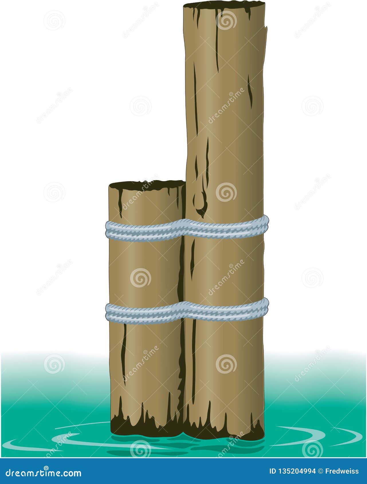 Marine Pilings Vector Illustration Stock Vector - Illustration of moor ...