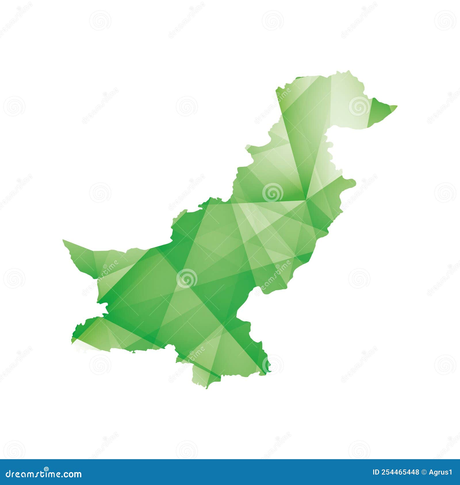 Vector Illustration of Pakistan Map with Green Colored Geometric Shapes ...