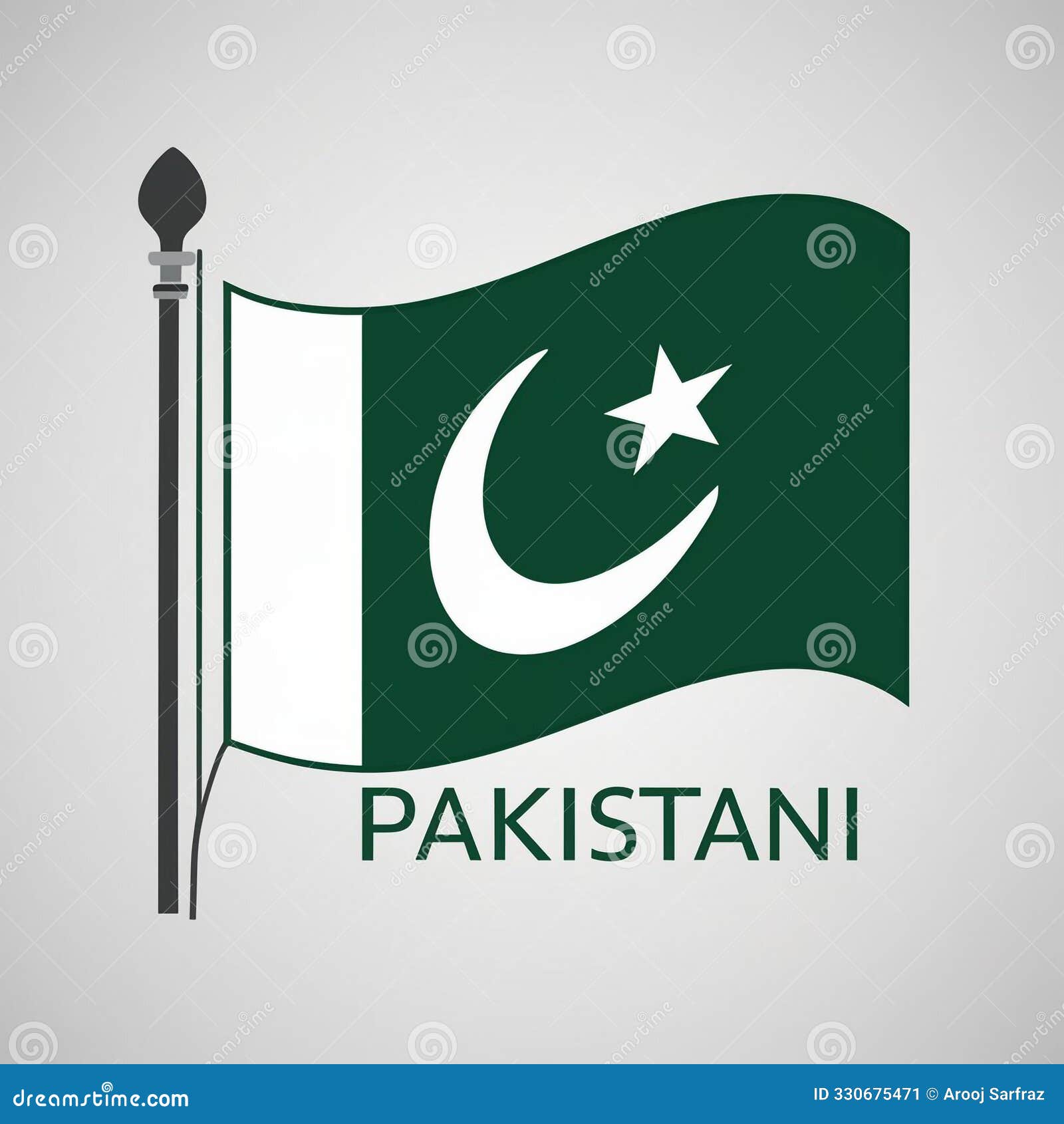 Vector Illustration of Pakistani Flag on White Background. Stock ...