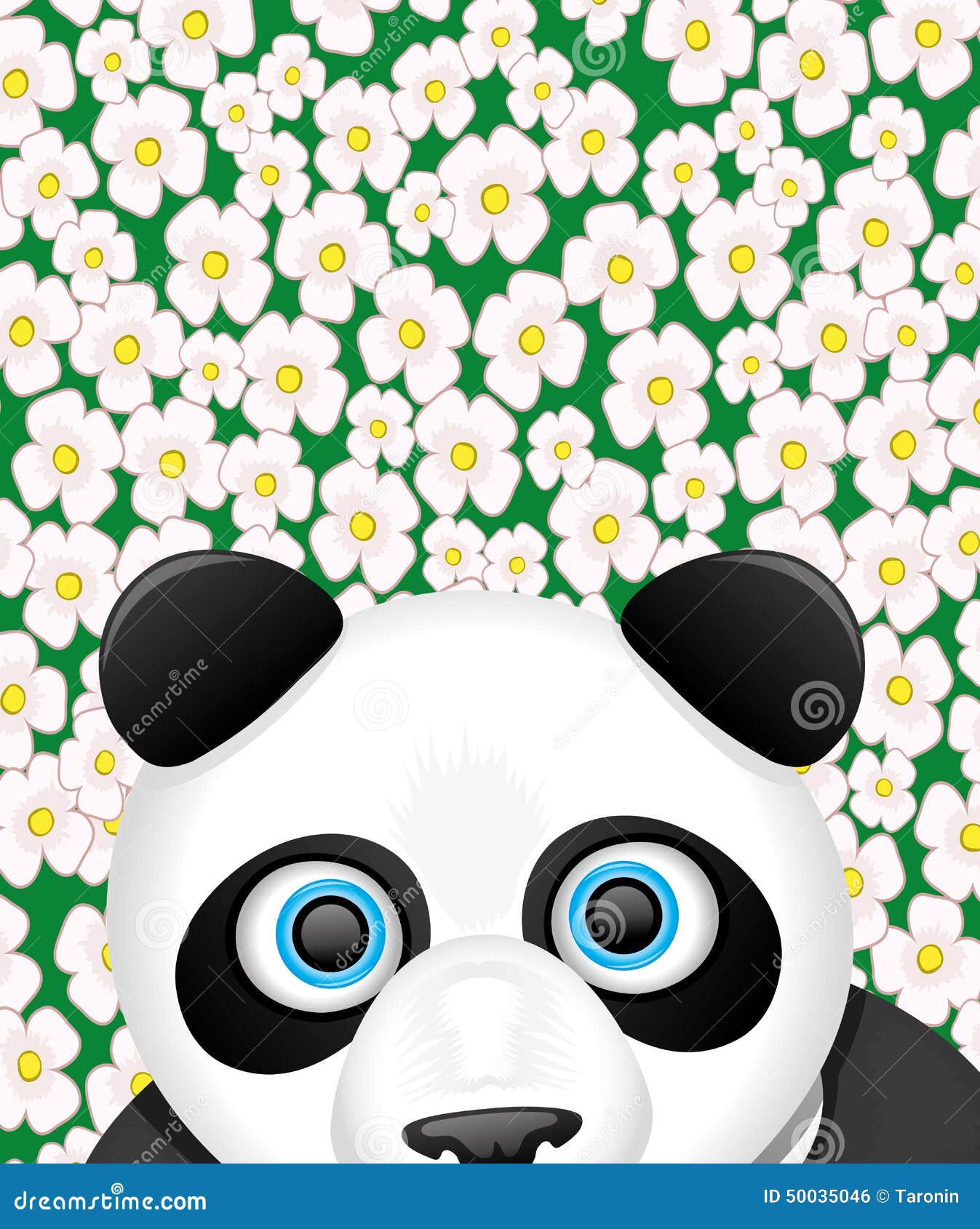Illustration, Panda With A Gift, Colored Background And Black And White ...