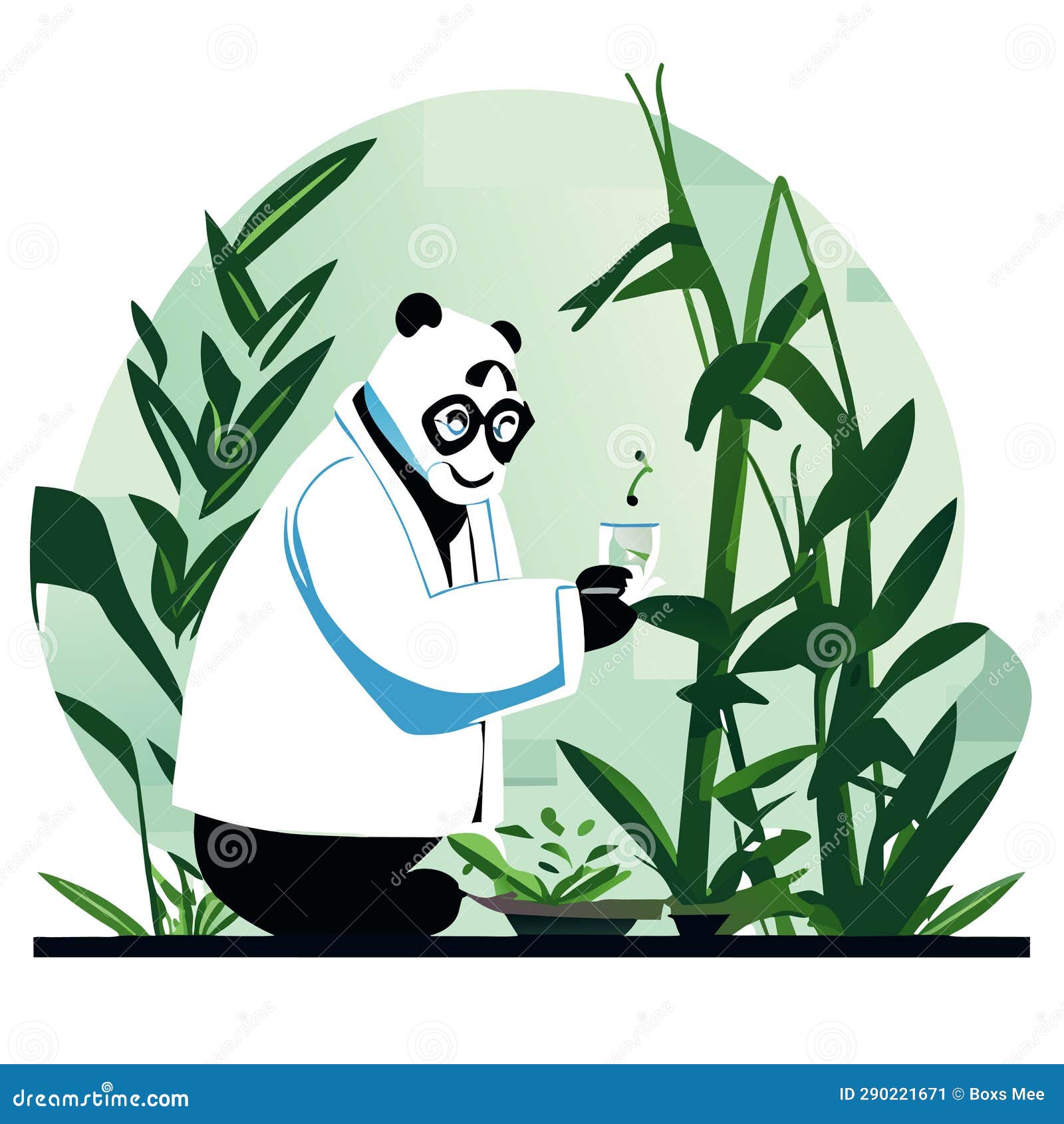 Panda Scientist Cute Creative Kawaii Cartoon Mascot Logo Stock ...