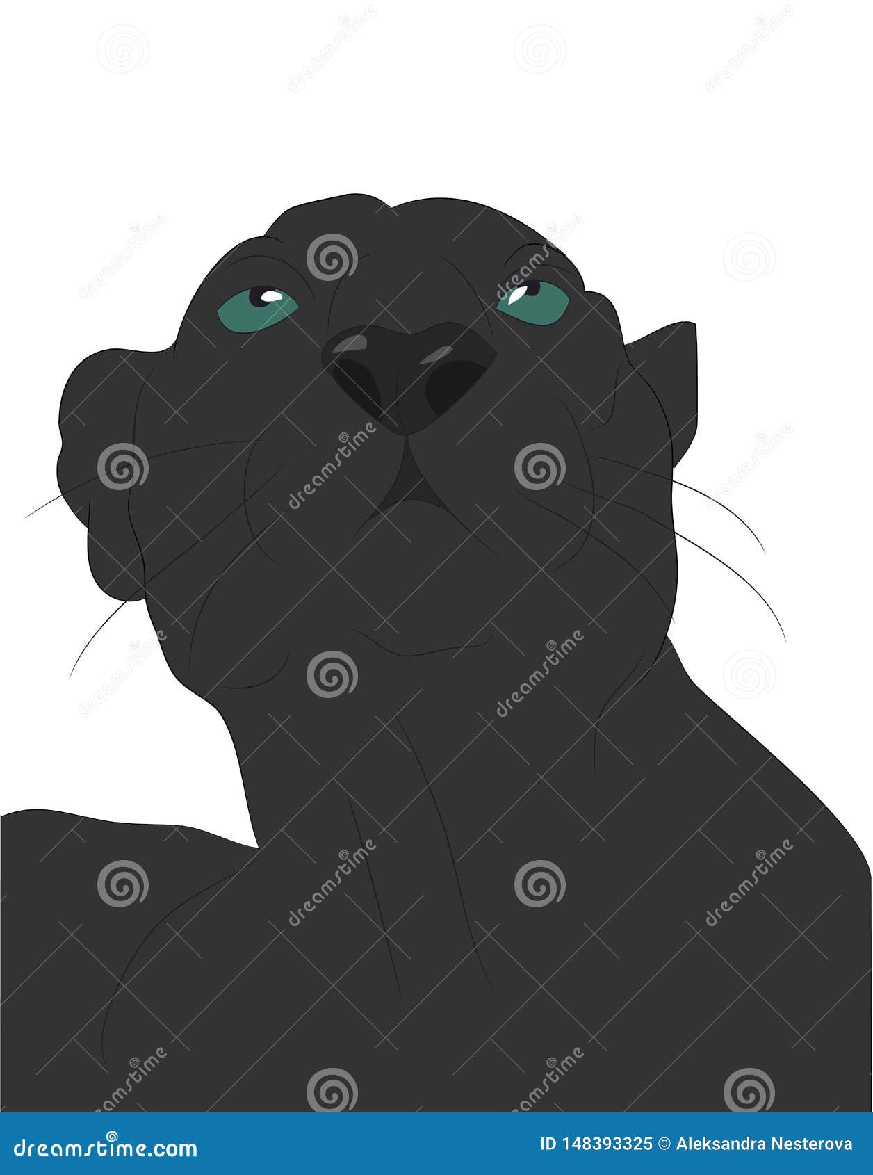 Vector Illustration of Panther Portrait, Drawing Color Stock Vector ...