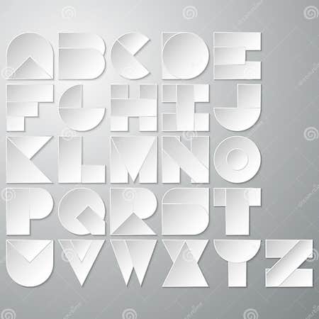 Vector Illustration of a Paper Font Stock Vector - Illustration of ...