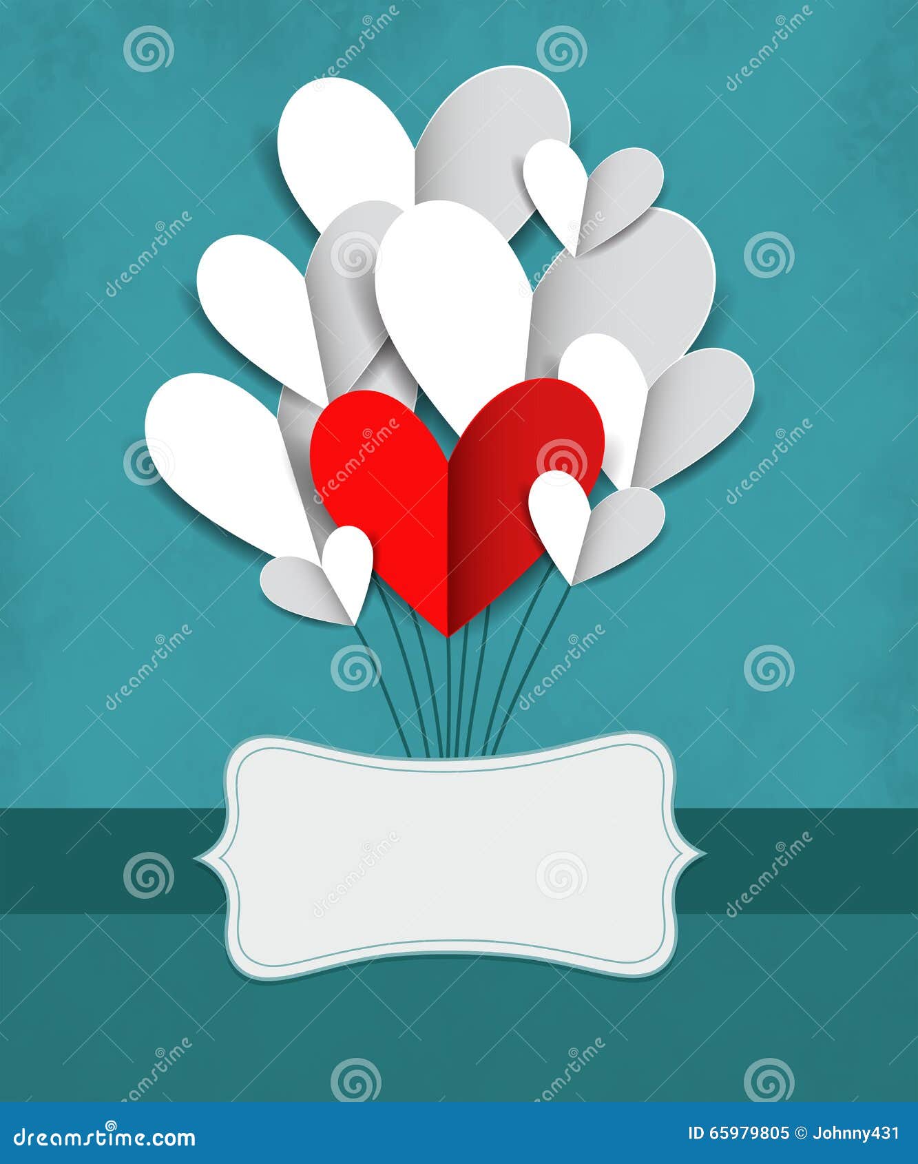 Vector Illustration with Paper Hearts Stock Vector - Illustration of ...