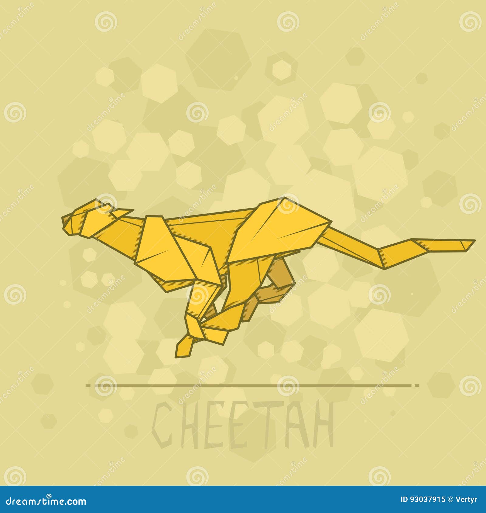 Vector Illustration Paper Origami of Cheetah. Stock Vector ...
