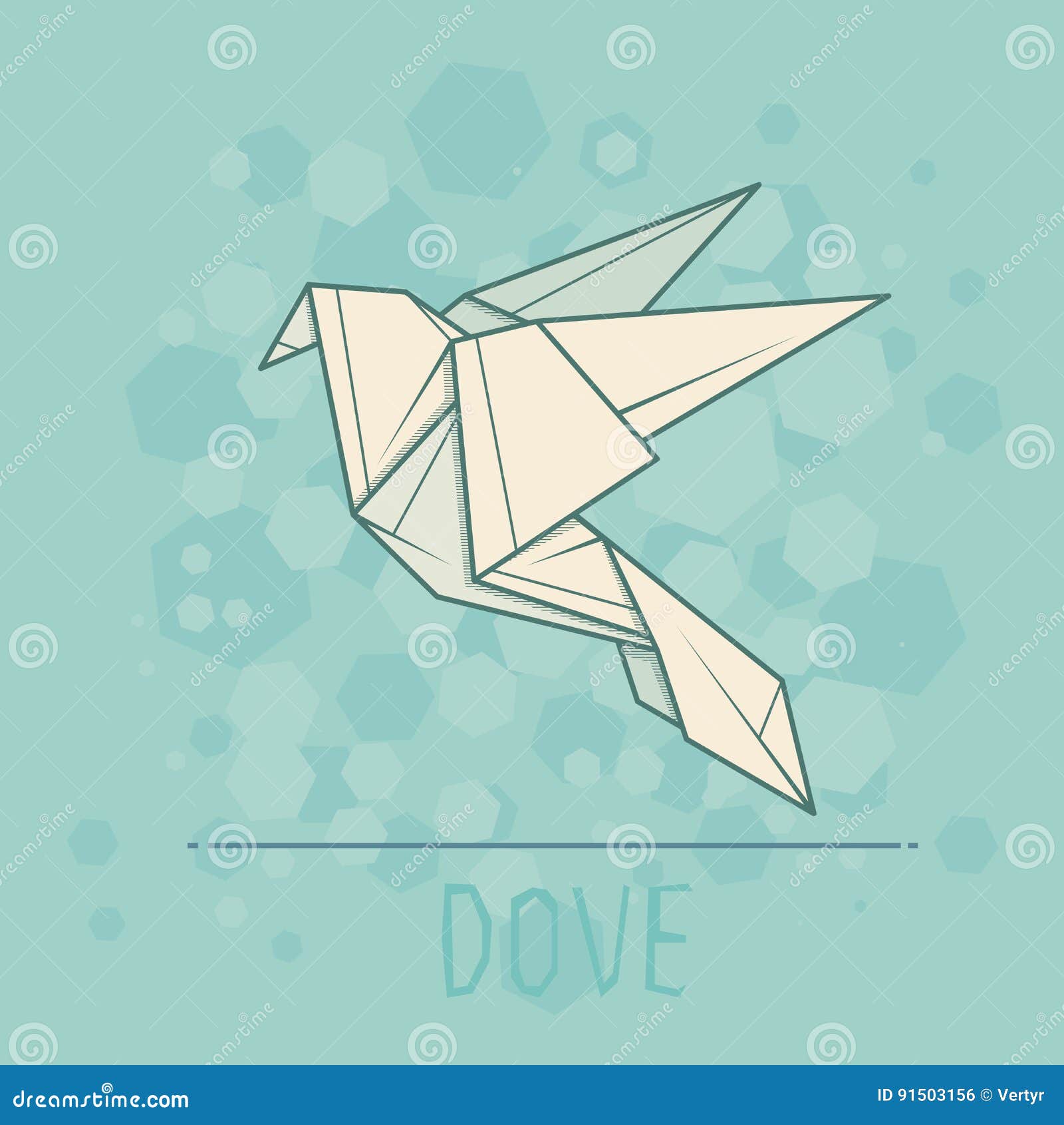 Vector Illustration Paper Origami of Dove. Stock Vector - Illustration ...