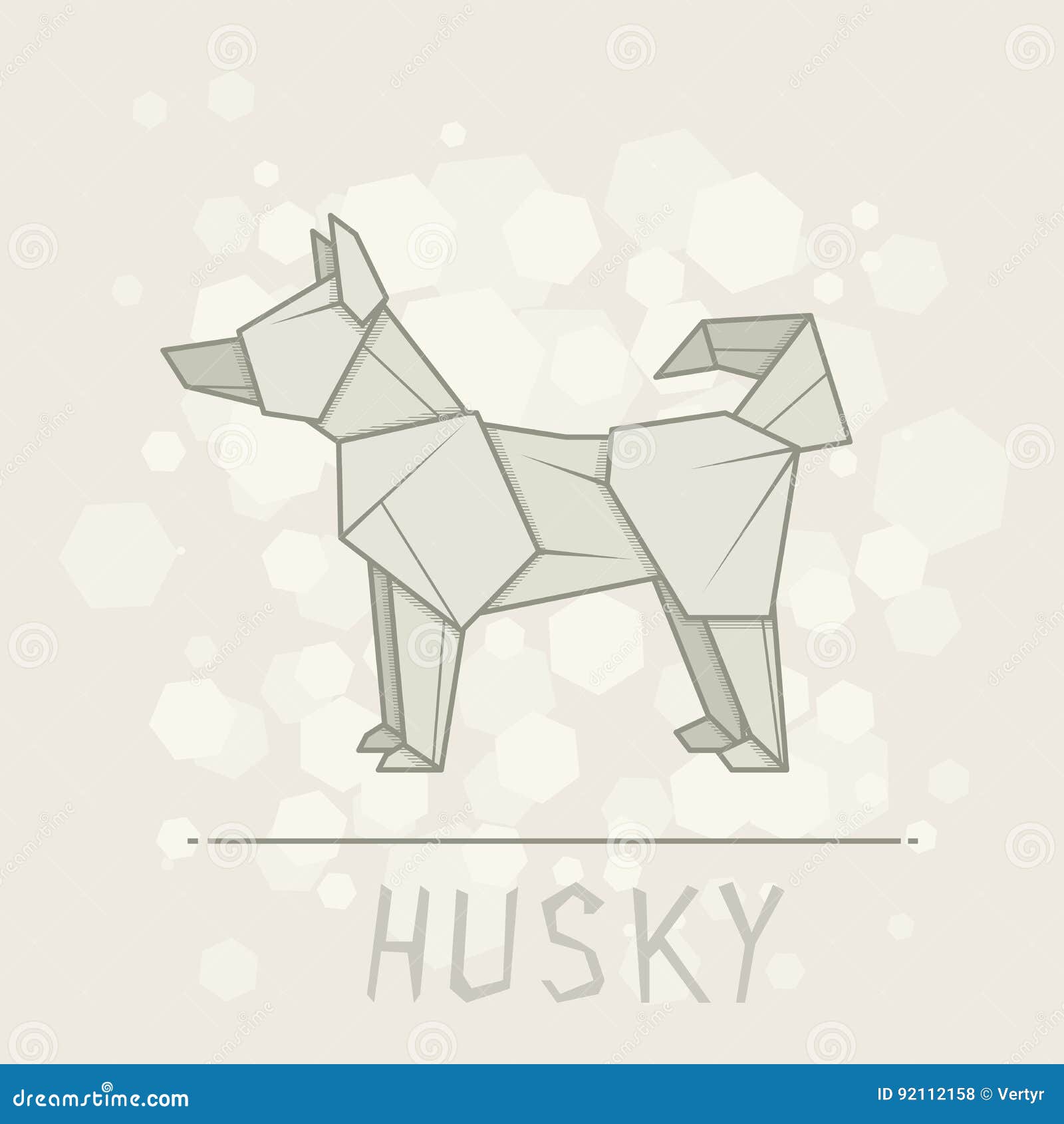Vector Illustration Paper Origami of Husky. Stock Vector - Illustration ...