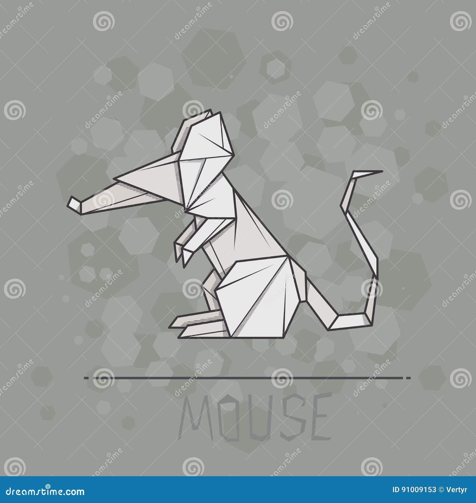 Vector Illustration Paper Origami of Mouse. Stock Vector - Illustration ...