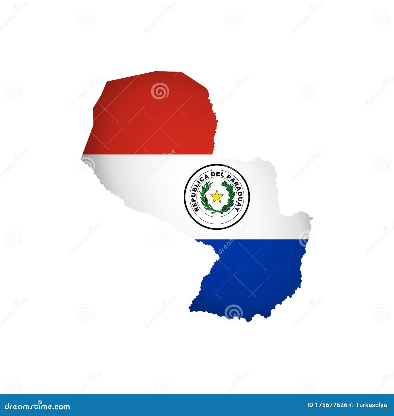 Vector Illustration with Paraguay National Flag with Shape of Map ...