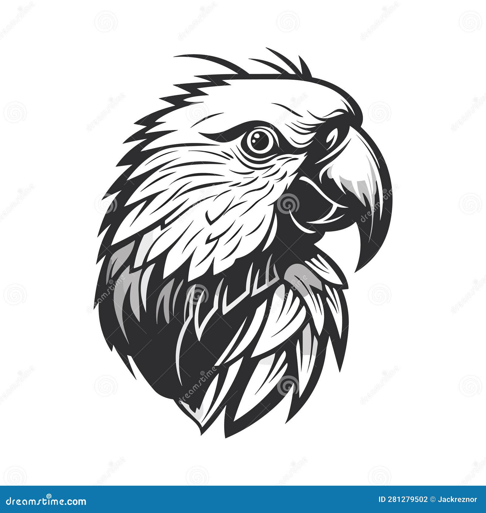 Vector Illustration of a Parrot Head Stock Vector - Illustration of ...