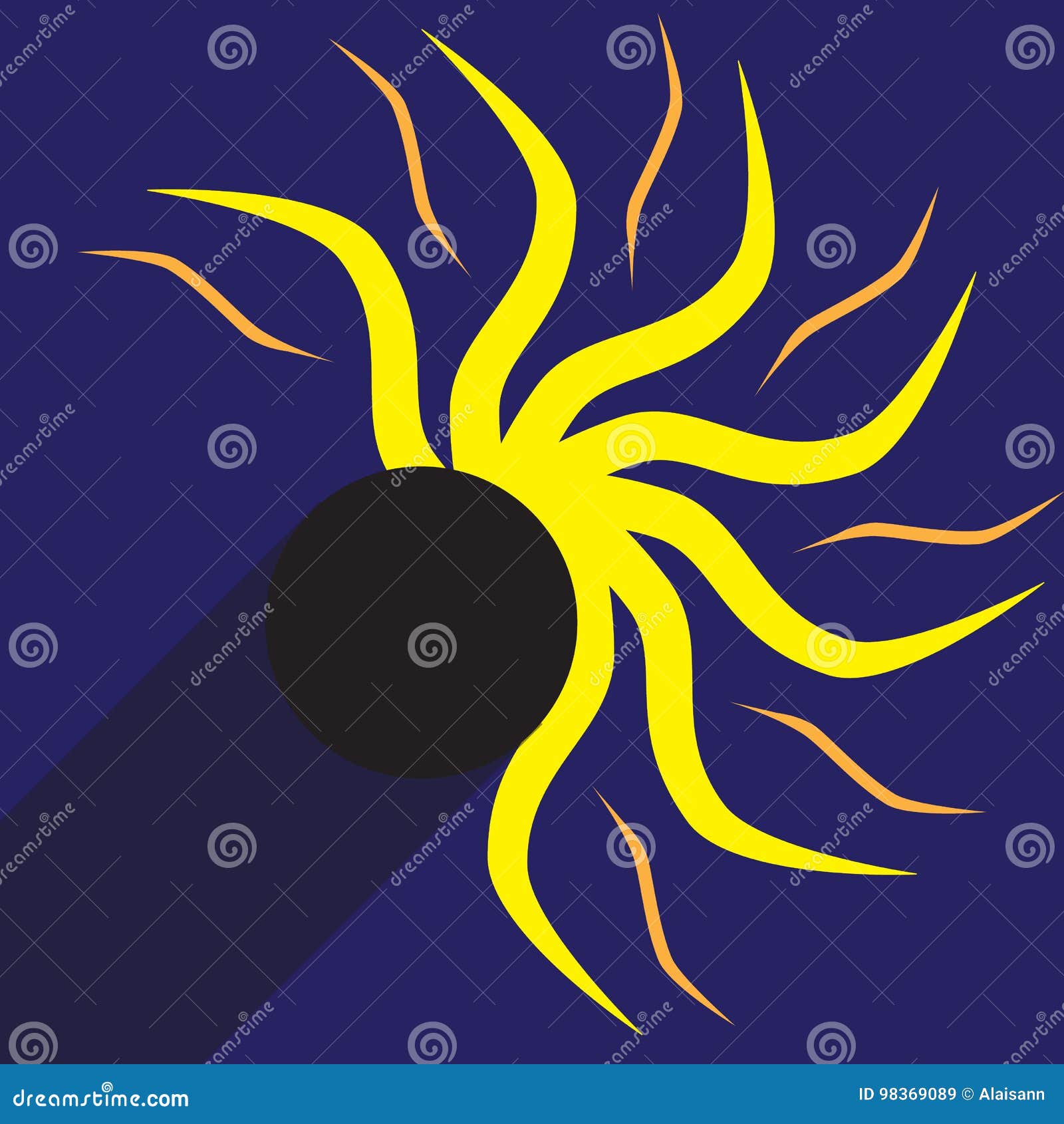 Vector Illustration of a Partial Solar Eclipse Stock Vector ...