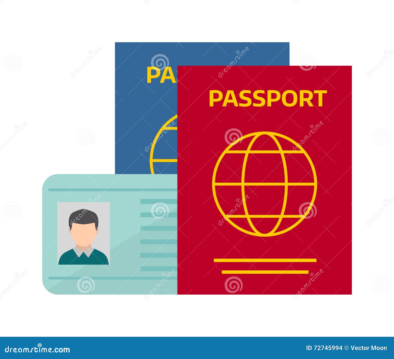 Vector Illustration Passport with Tickets. Stock Vector - Illustration ...