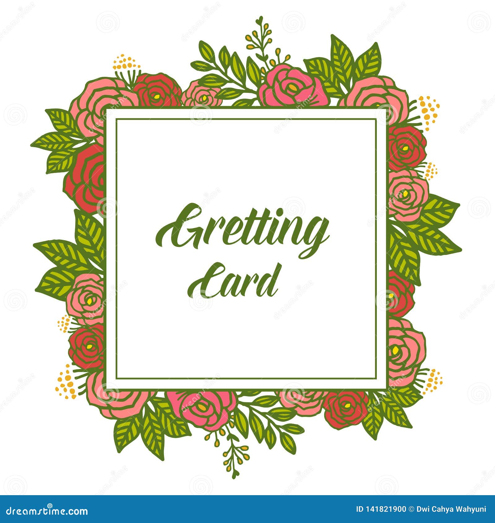 Vector Illustration Pattern Art Colorful Rose Flower Frame for Writing ...