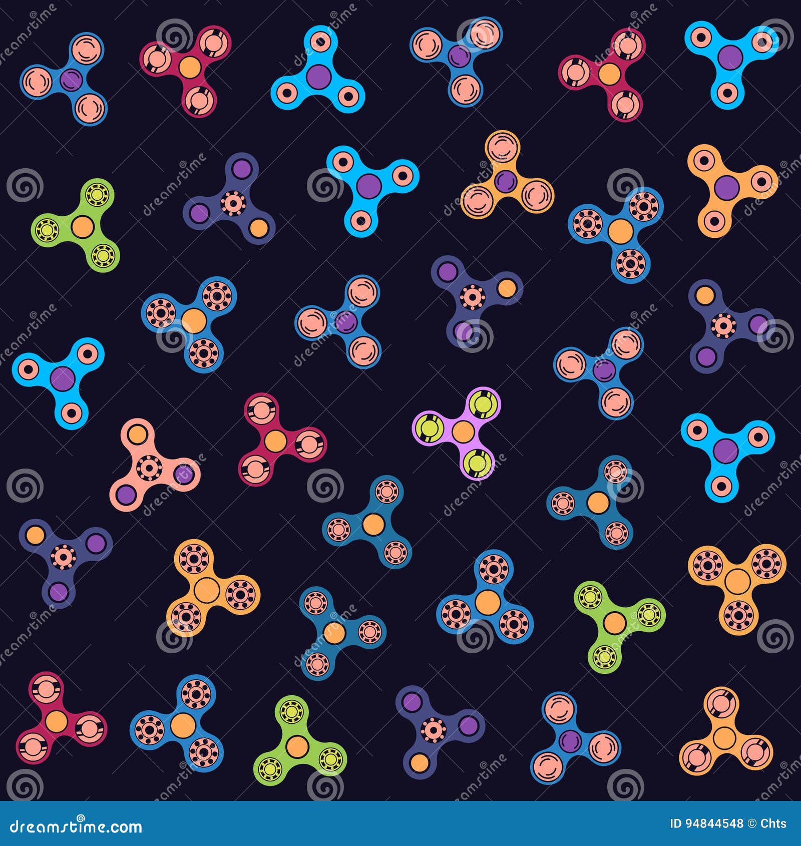 Vector Illustration Of Pattern Of Different Color Fidget Spinner ...