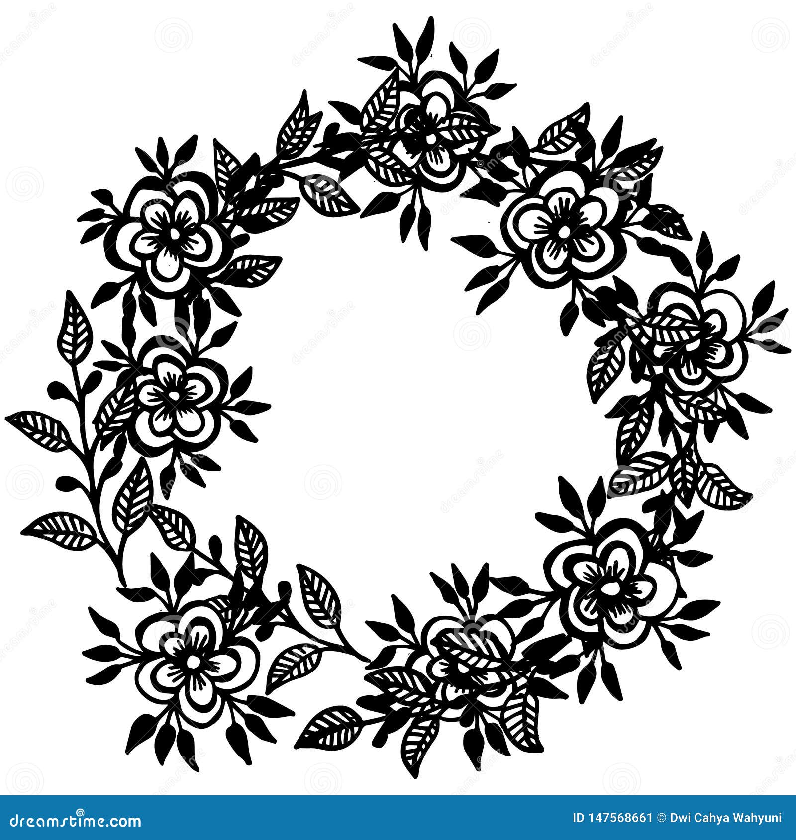 Vector Illustration Pattern Flower Frame for Invitation Card Stock ...