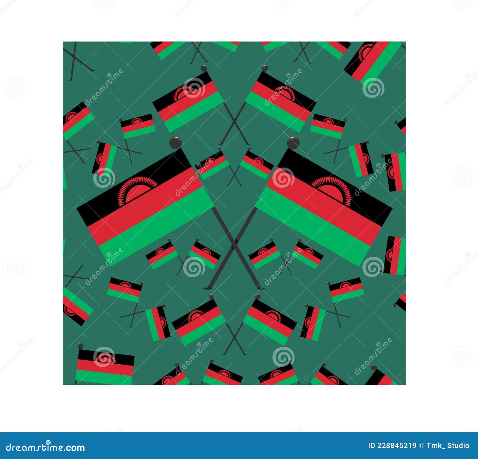 Vector Illustration of Pattern Malawi Flags Stock Vector - Illustration ...