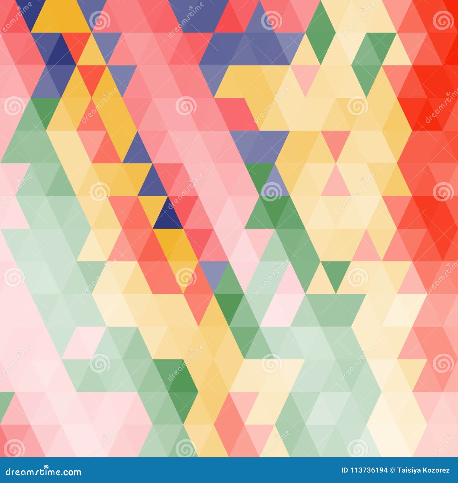 Vector Illustration Pattern of Simple Triangles of Red, Green, Blue ...