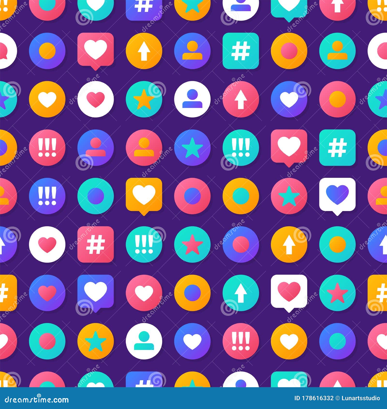 Vector Illustration Pattern Social Media Communication Concept with ...