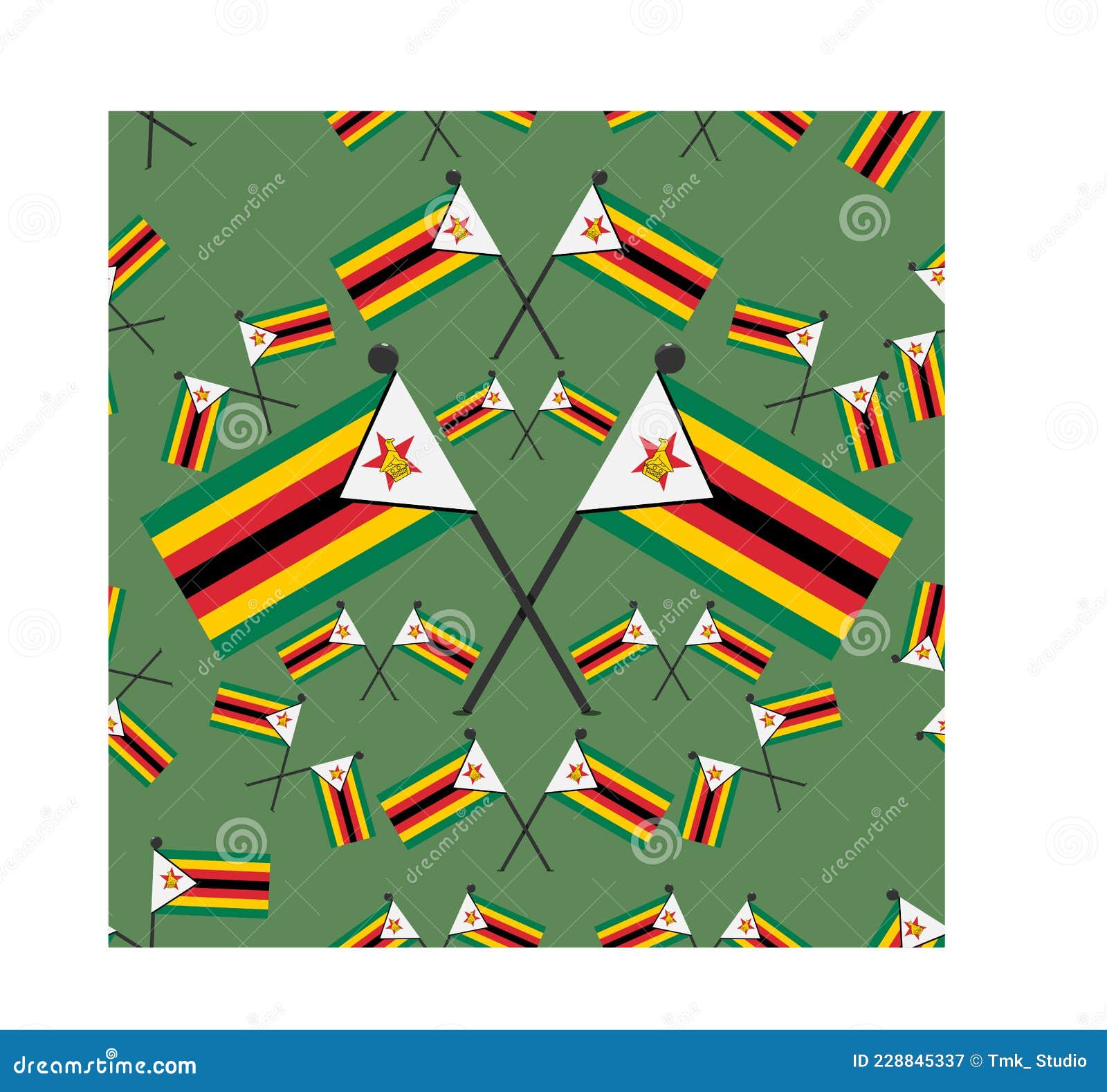 Vector Illustration of Pattern Zimbabwe Flags Stock Vector ...