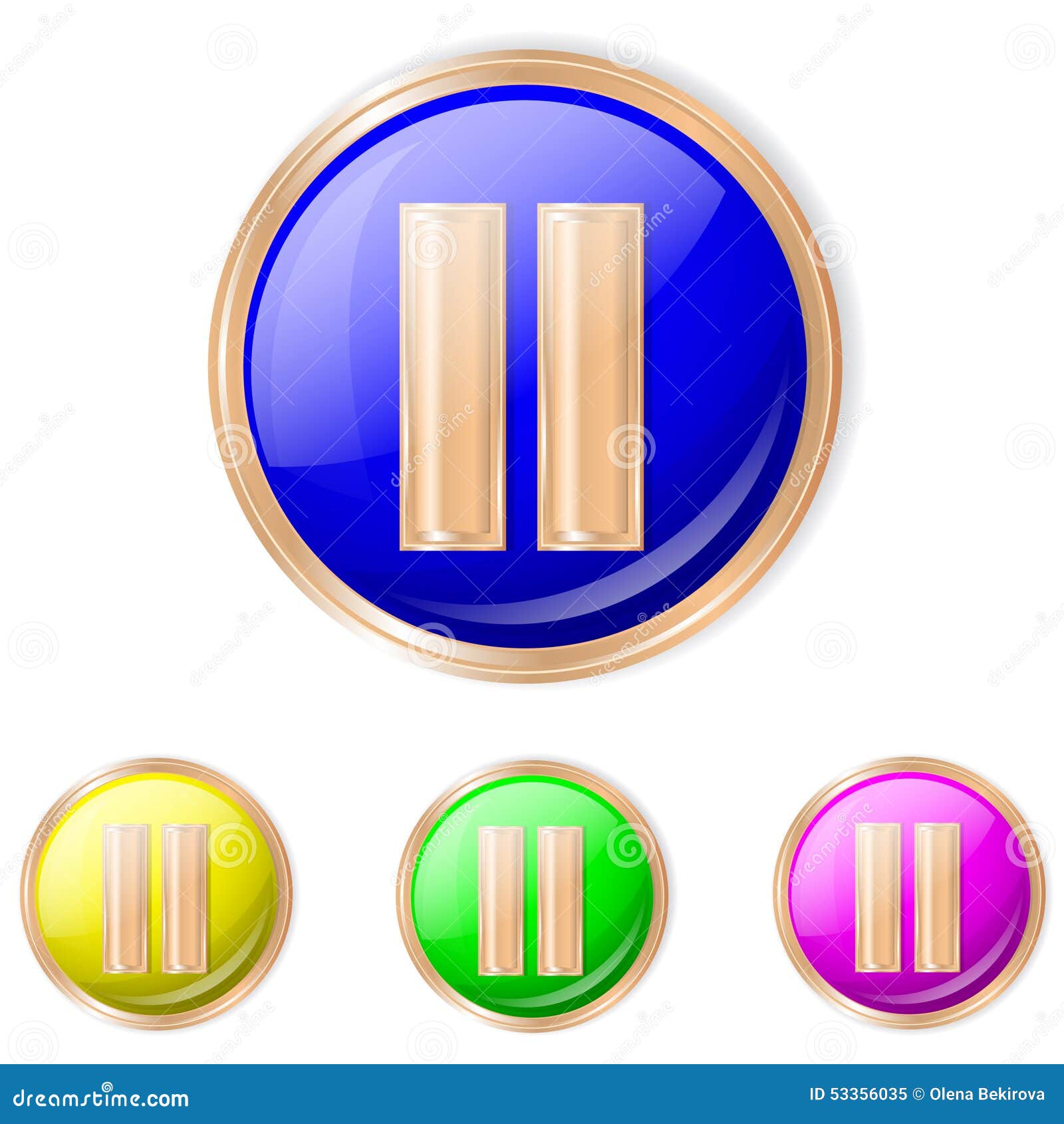 Vector Illustration of Pause Button. Stock Vector - Illustration of ...