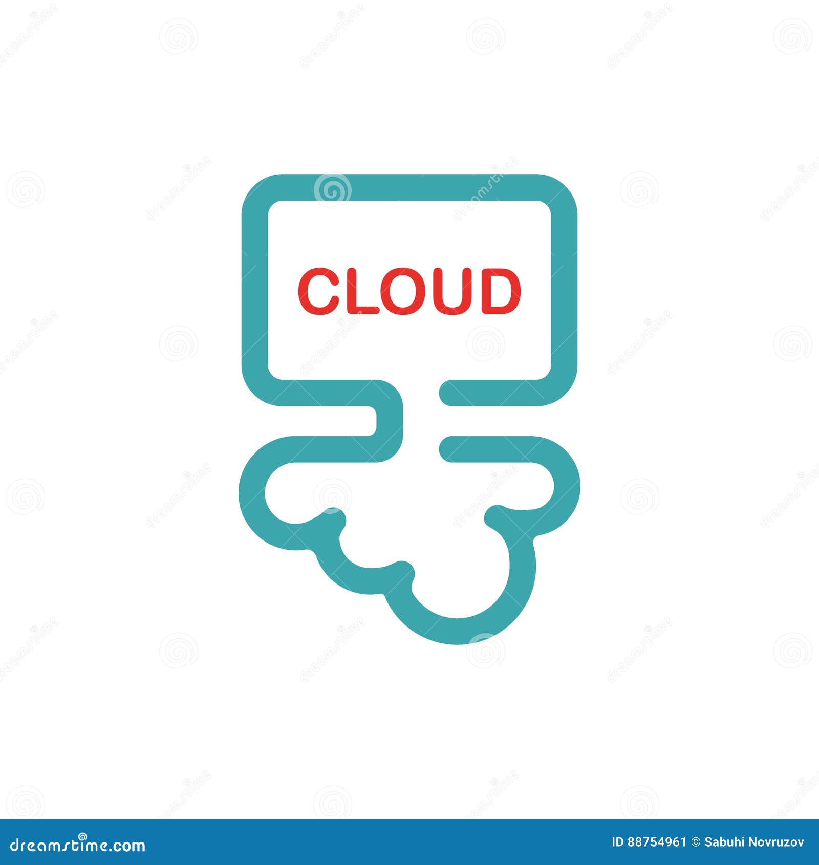Vector Illustration of PC and Cloud Computing Icon. Stock Vector ...
