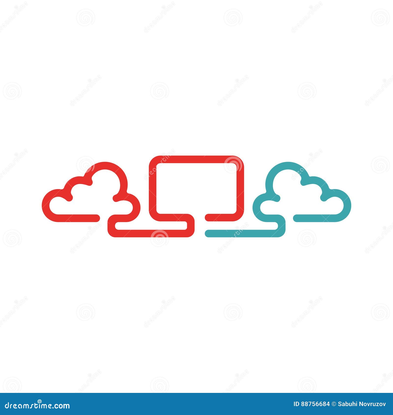 Vector Illustration of PC and Cloud Computing Icon. Stock Vector ...