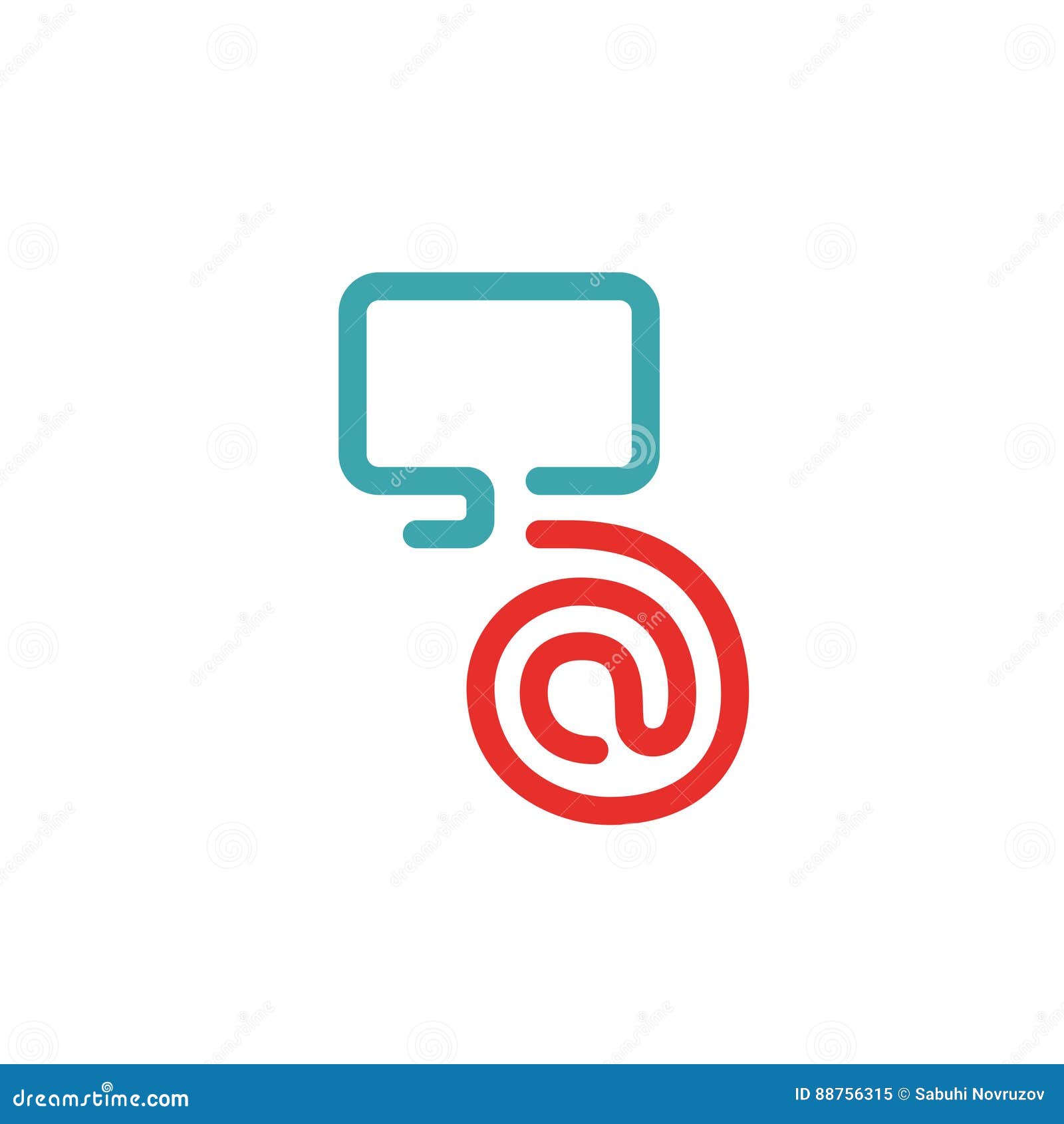 Vector Illustration of PC and E-mail Icon. Stock Vector - Illustration ...