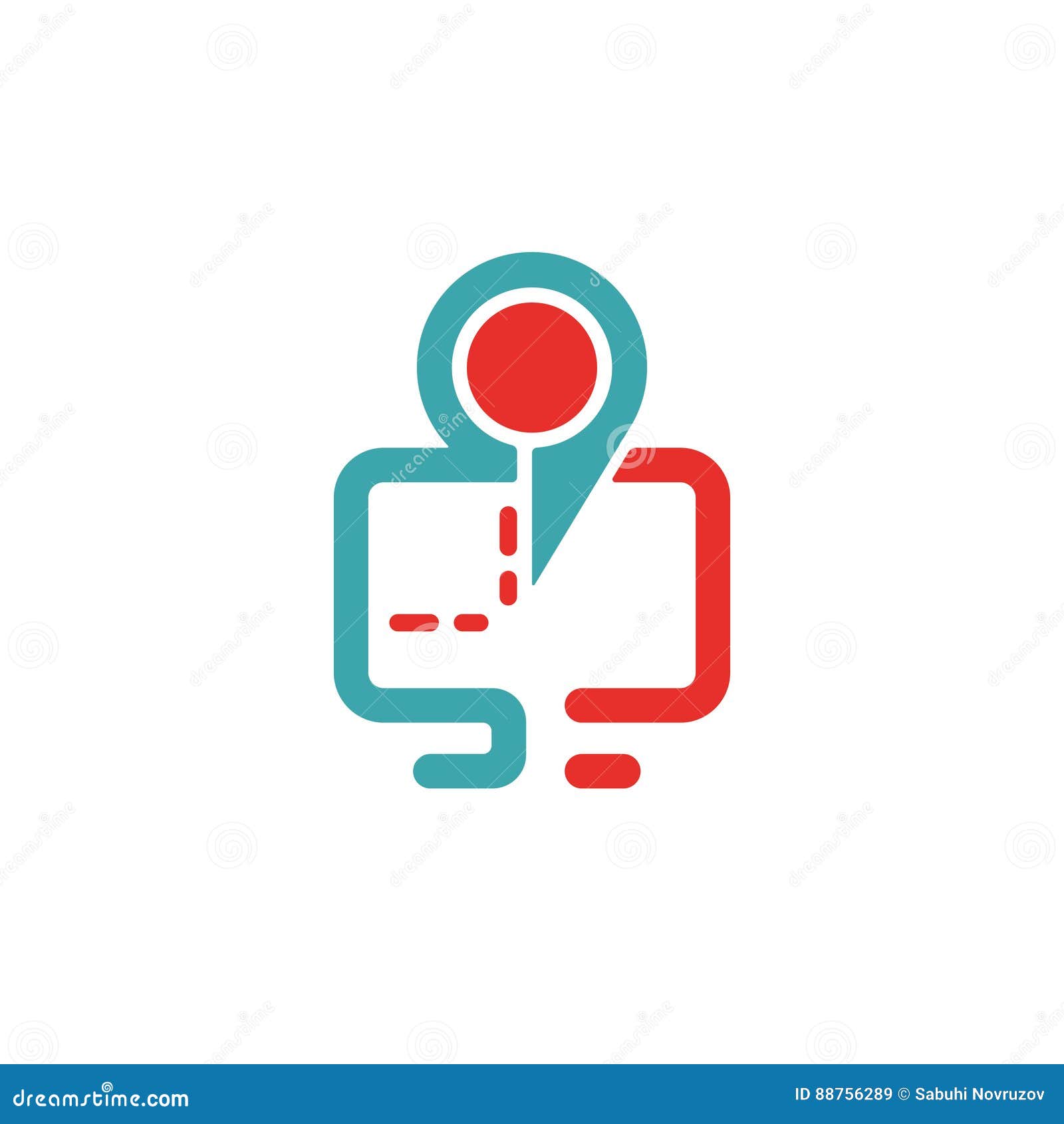 Vector Illustration of PC and Map Pointer Icon. Stock Vector ...