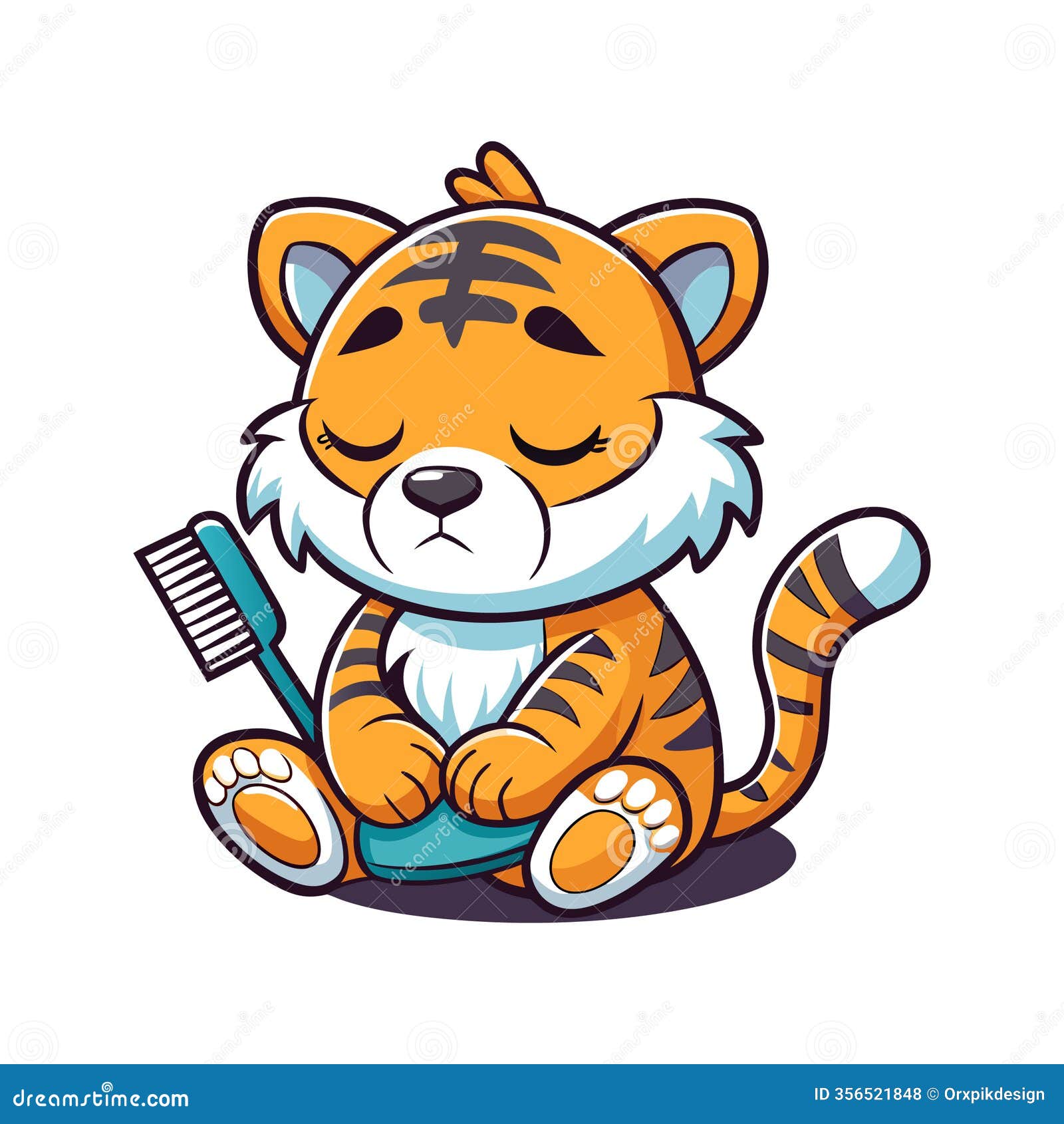 Peaceful Sleeping Tiger Cub in Paralysis Stock Vector - Illustration of ...