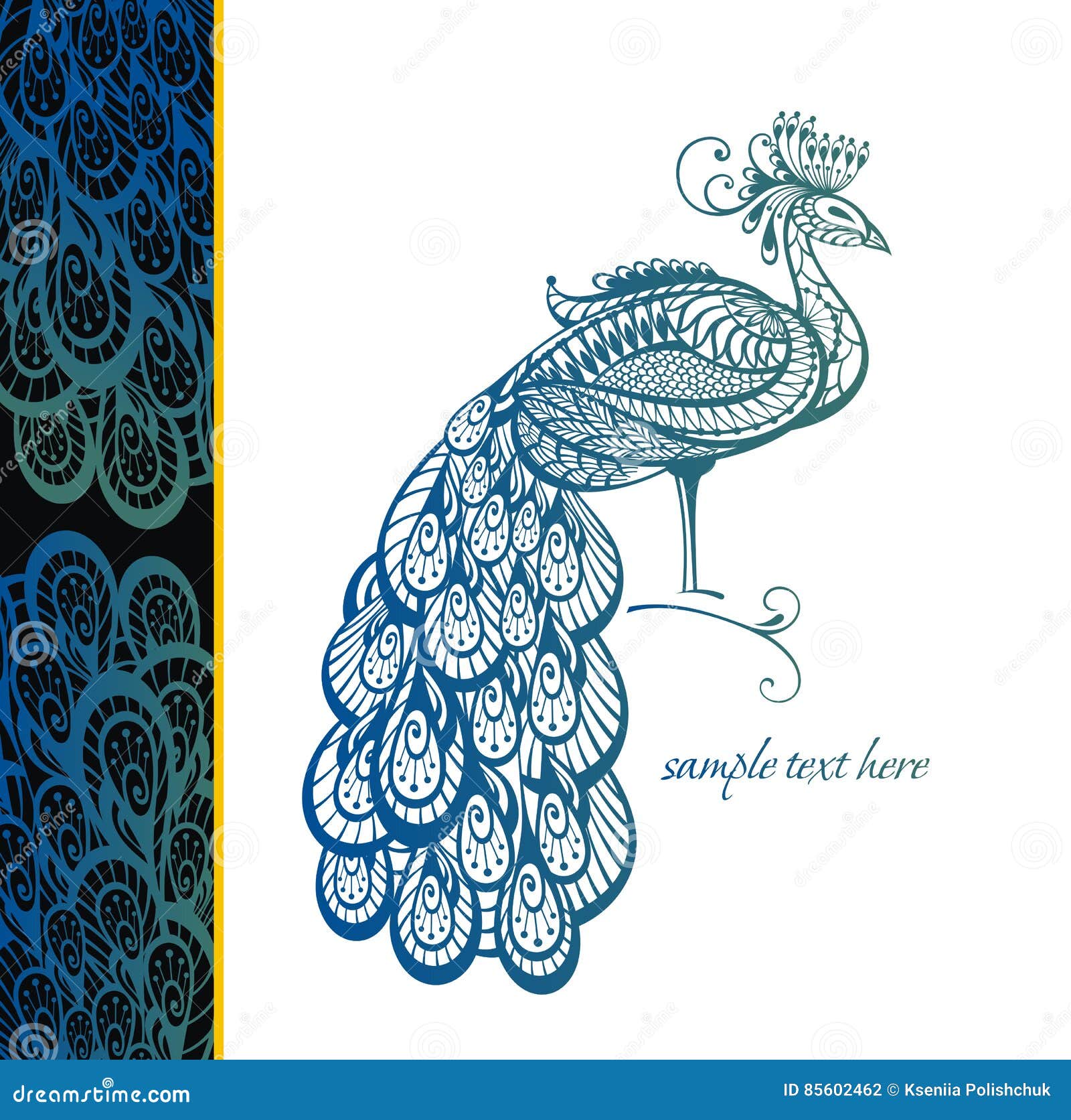 Vector Illustration of Peacock Stock Vector - Illustration of symbol ...