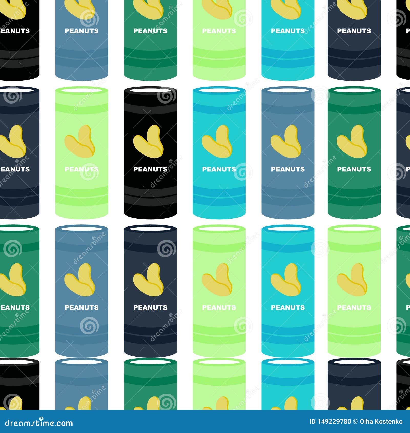 Peanuts in Seamless Pattern for Design Stock Vector - Illustration of ...