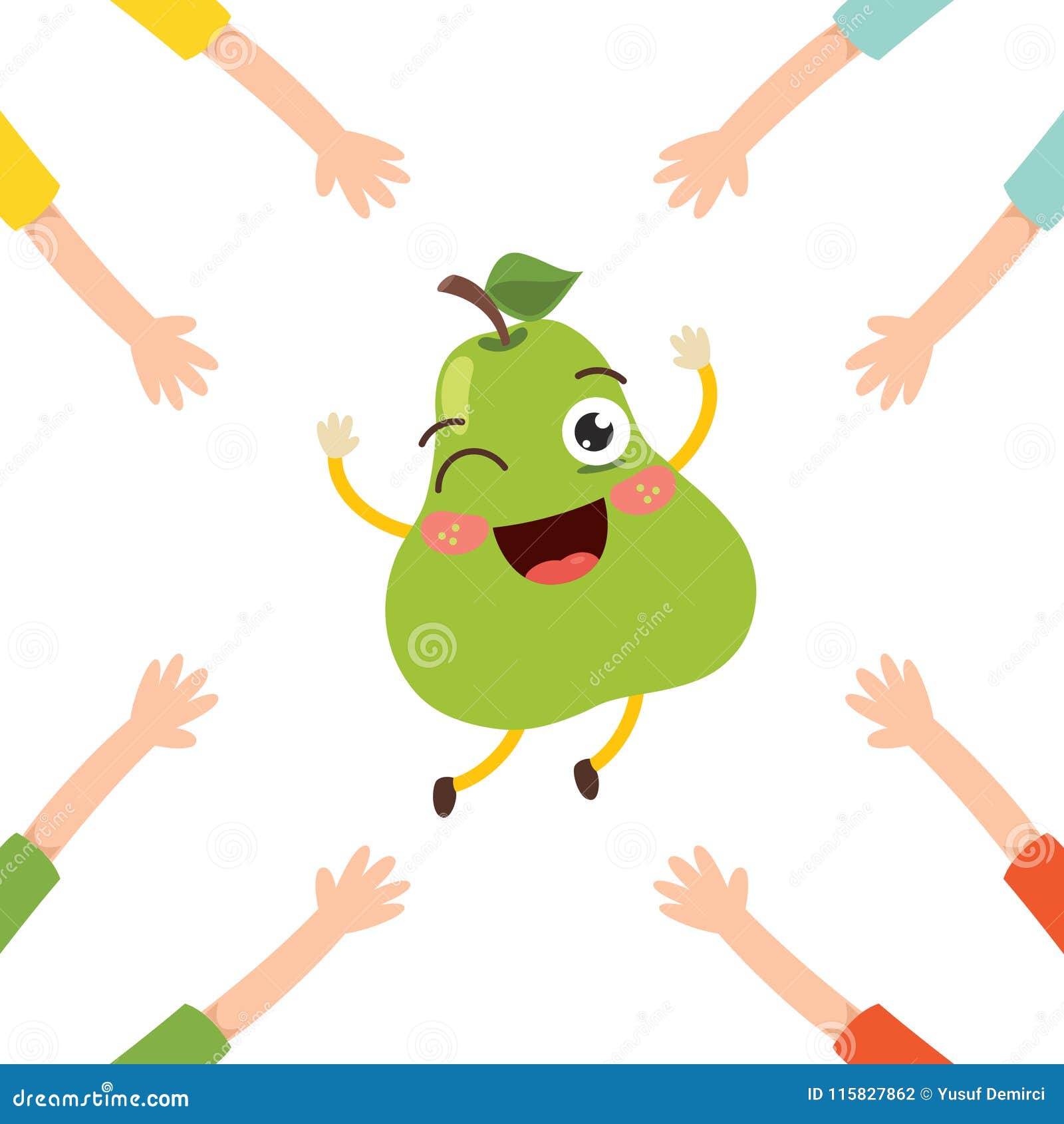 Vector Illustration of Pear Character Stock Vector - Illustration of ...