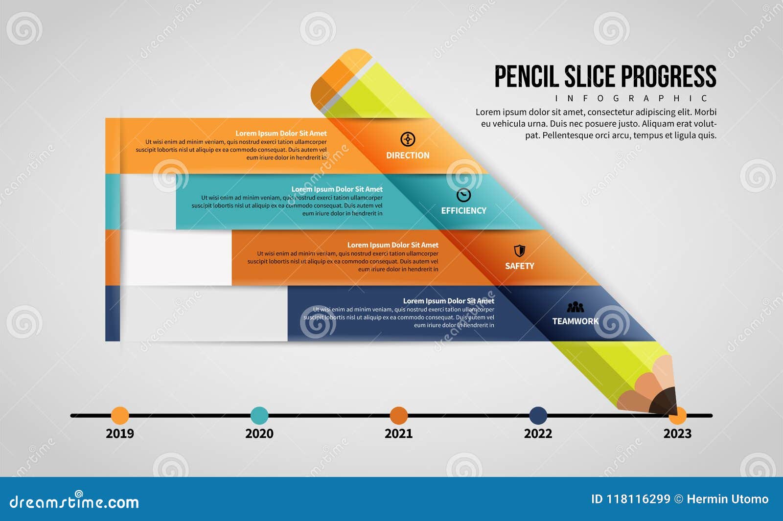 Pencil Slice Progress Infographic Stock Vector - Illustration of ...