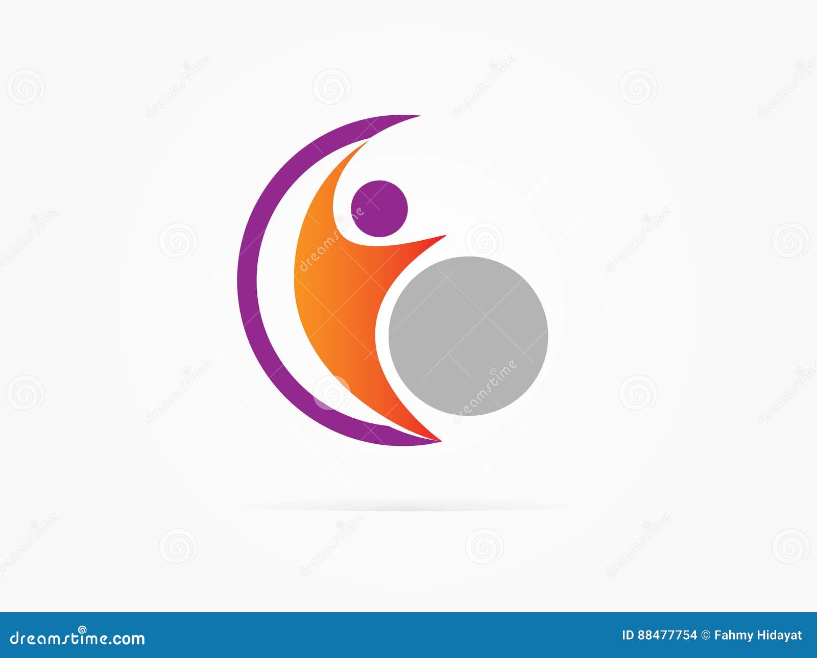 Vector Illustration People in Circle Logo Stock Illustration ...