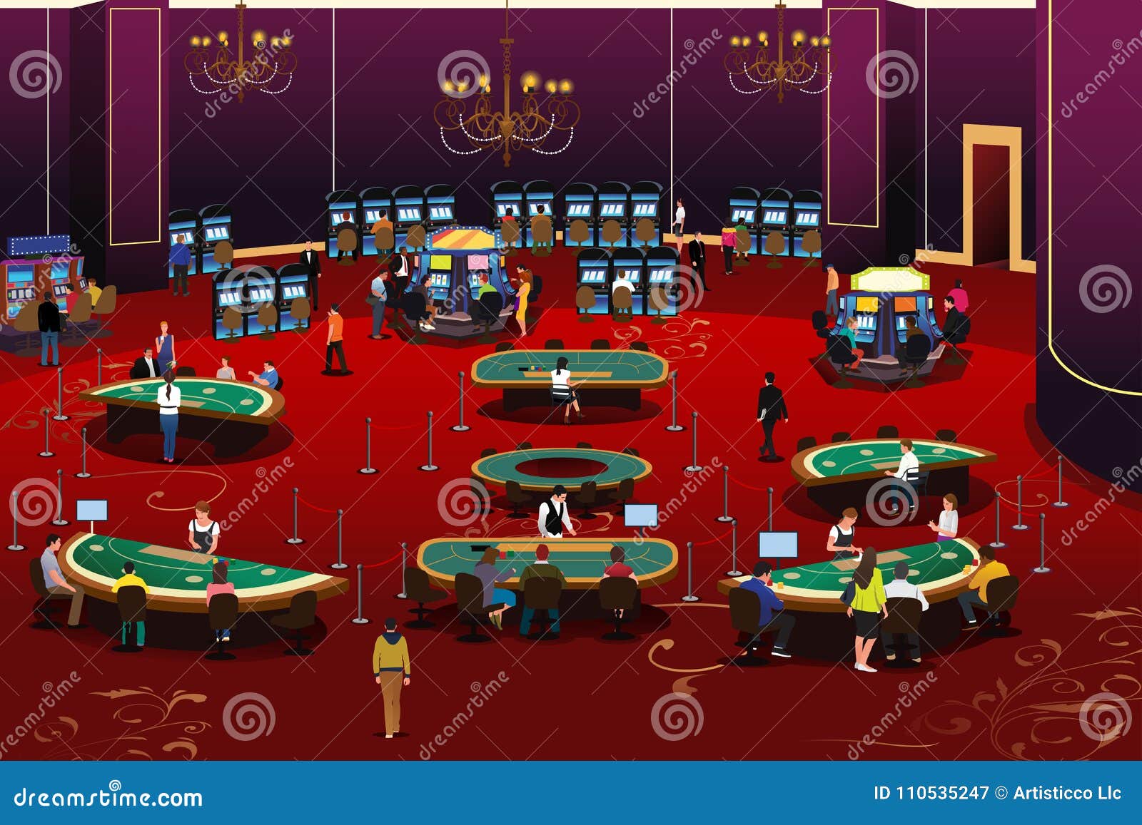 People Gambling in Casino Illustration Stock Vector - Illustration of ...