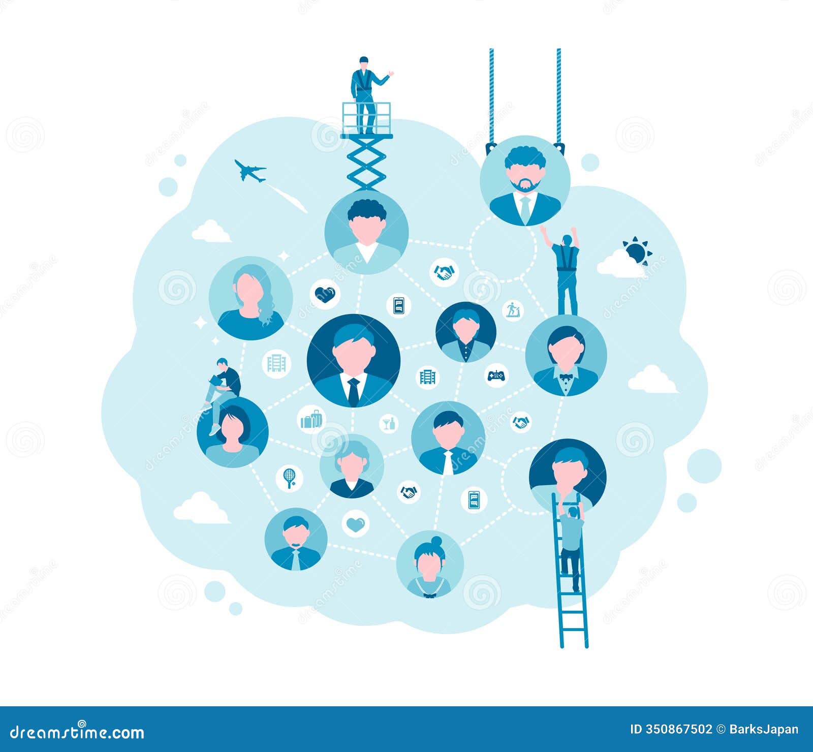 Vector Illustration of People Relationships and Connections Stock ...